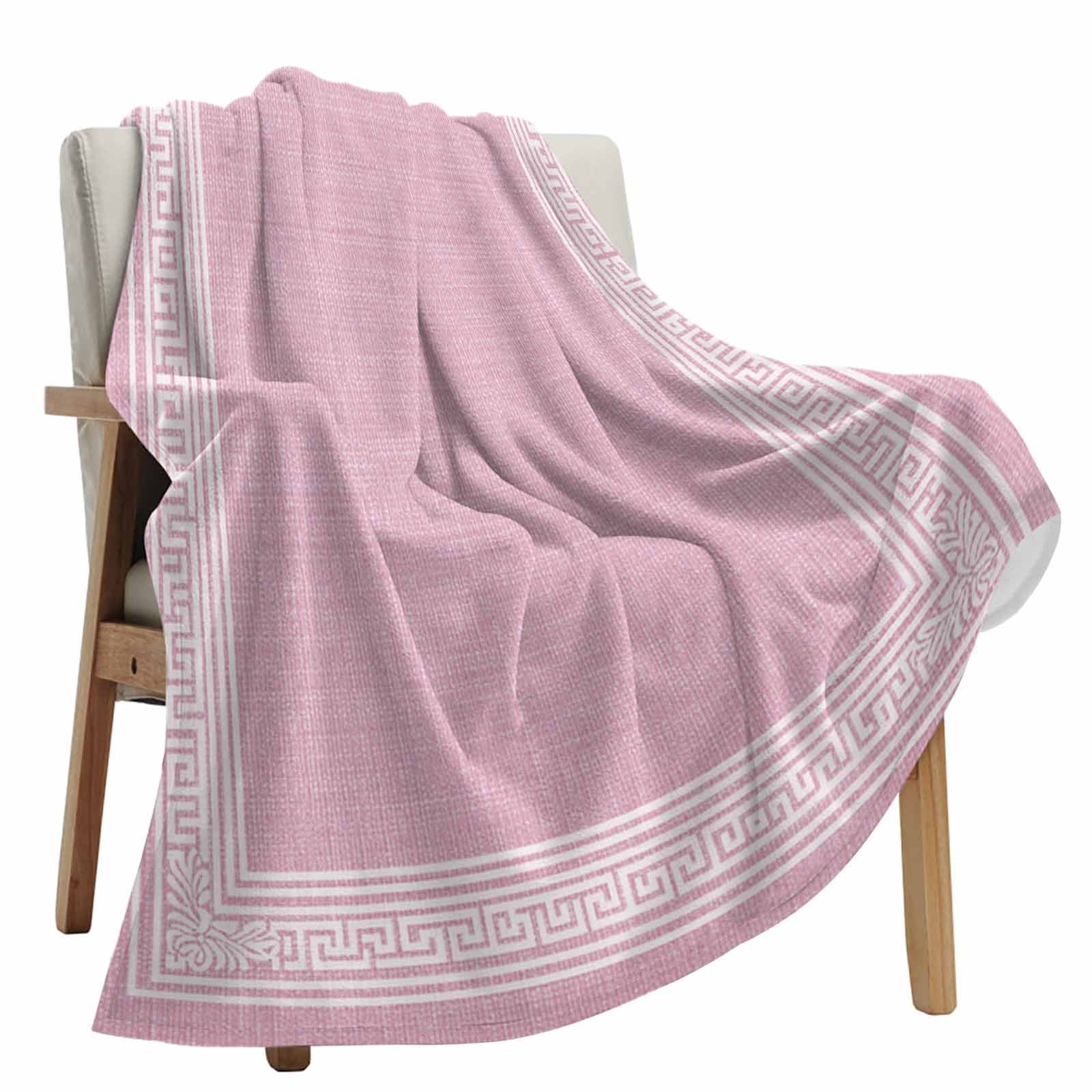 Fleece Blanket Abstract Greek Inspired Key Pattern Blankets, Soft Cozy ...
