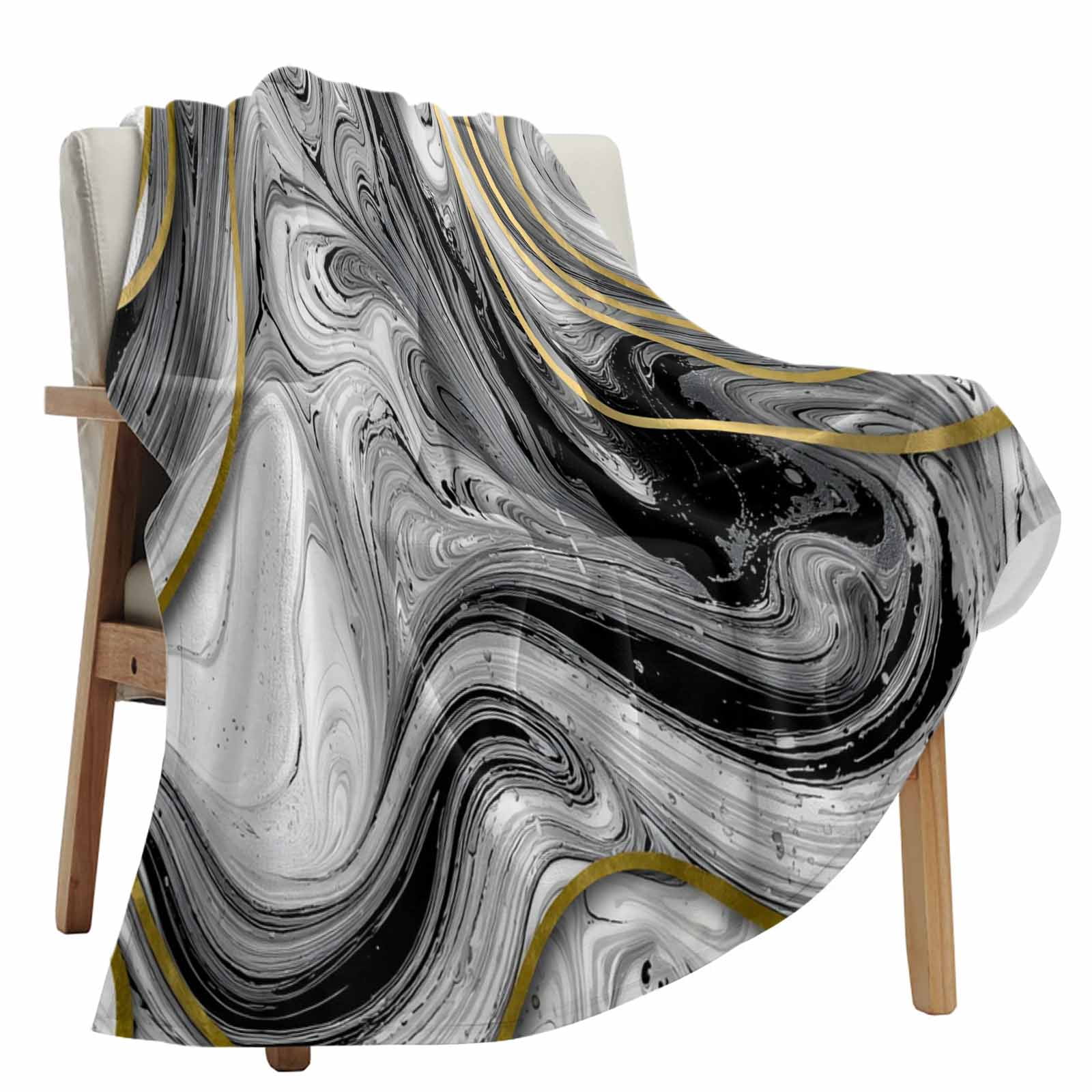 Fleece Blanket Abstract Marble Texture Blankets, Soft Cozy Warm Flannel ...