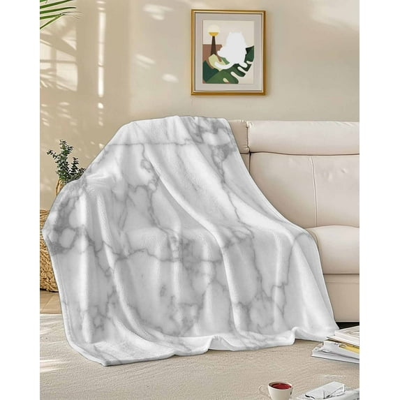 Fleece Blanket Abstract Marble Texture Blankets, Soft Cozy Warm Flannel ...