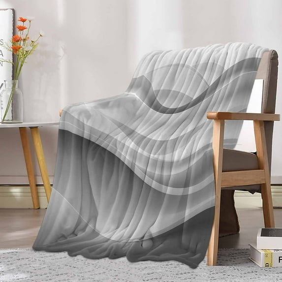Fleece Blanket Abstract Ocean Waves Fluid Lines Blankets, Soft Cozy ...
