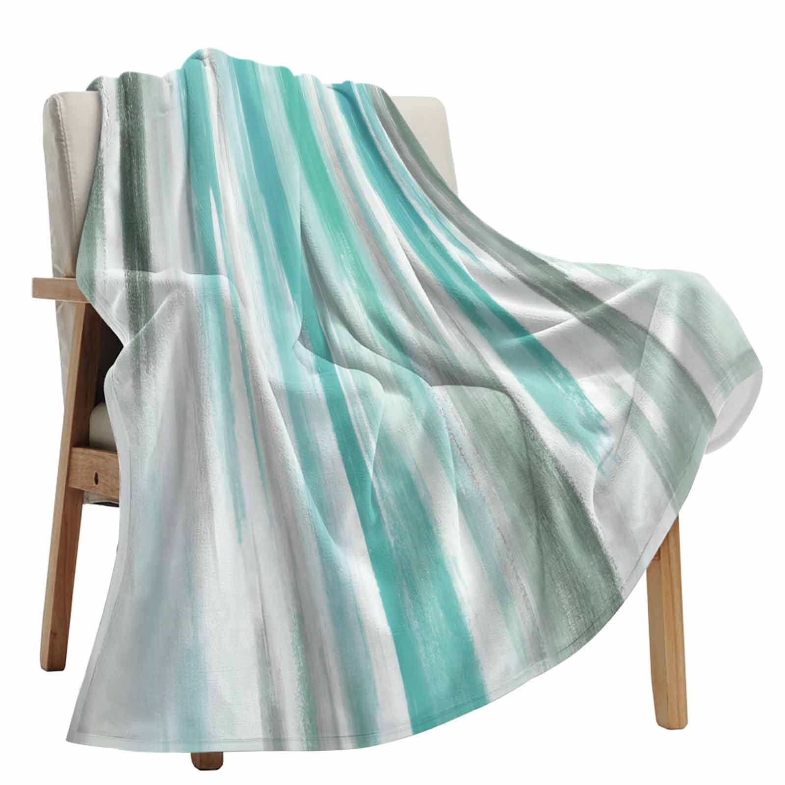 Fleece Blanket Abstract Oil Painting Striped Blankets, Soft Cozy Warm ...