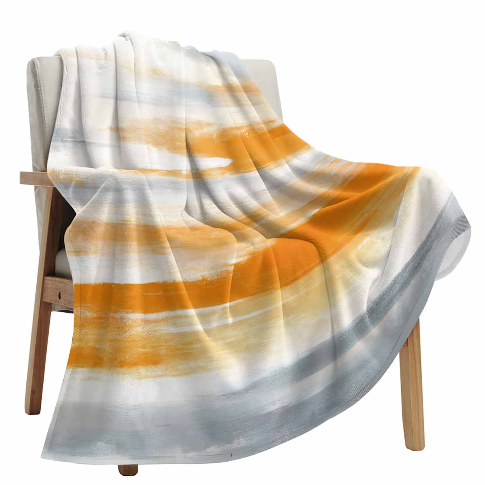 Fleece Blanket Abstract Orange Texture Pattern Blankets, Soft Cozy Warm ...