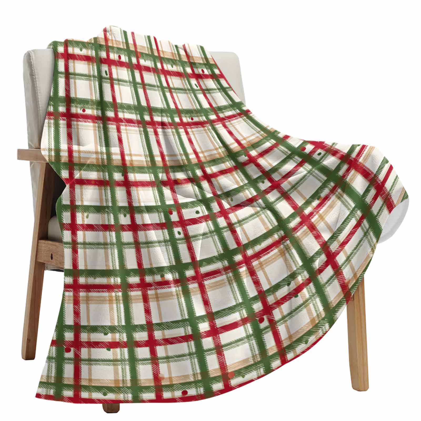 Fleece Blanket Abstract Red Green Line Blankets, Soft Cozy Warm Flannel ...