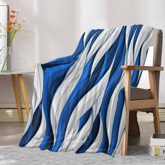 Fleece Blanket Abstracts Twists Lines Blankets, Soft Cozy Warm Flannel ...