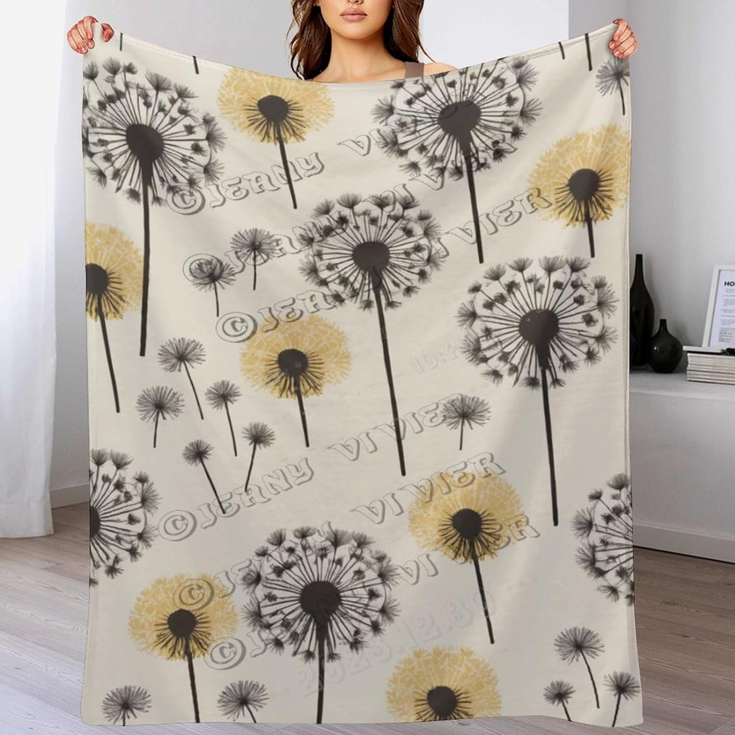 Fleece Blanket for Bed, Dandelion Fleece Throw Blanket for Women, Men ...
