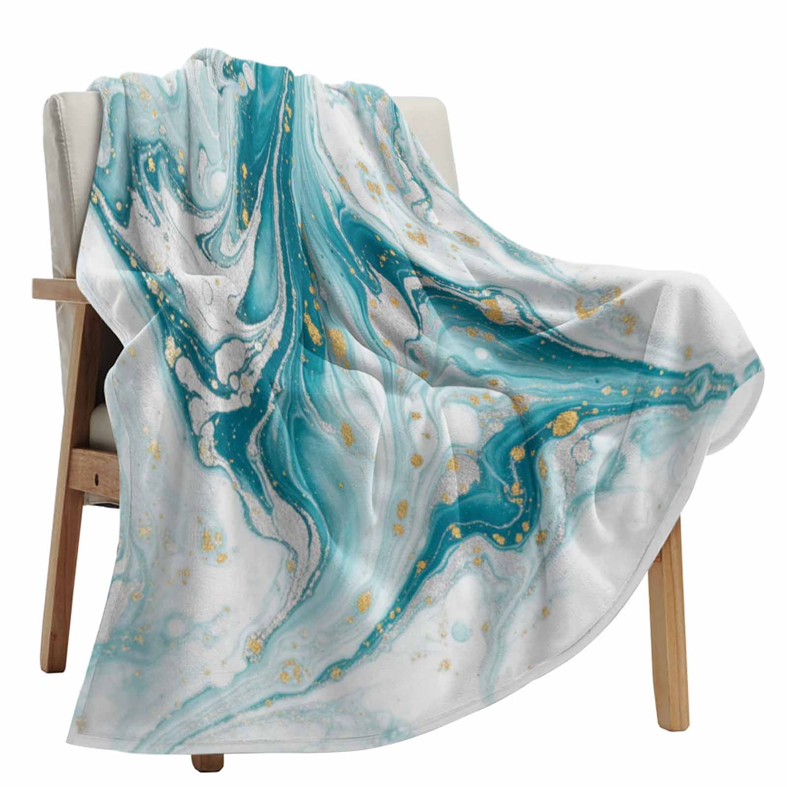 Fleece Blanket Classic Blue Marble Texture Blankets, Soft Cozy Warm ...