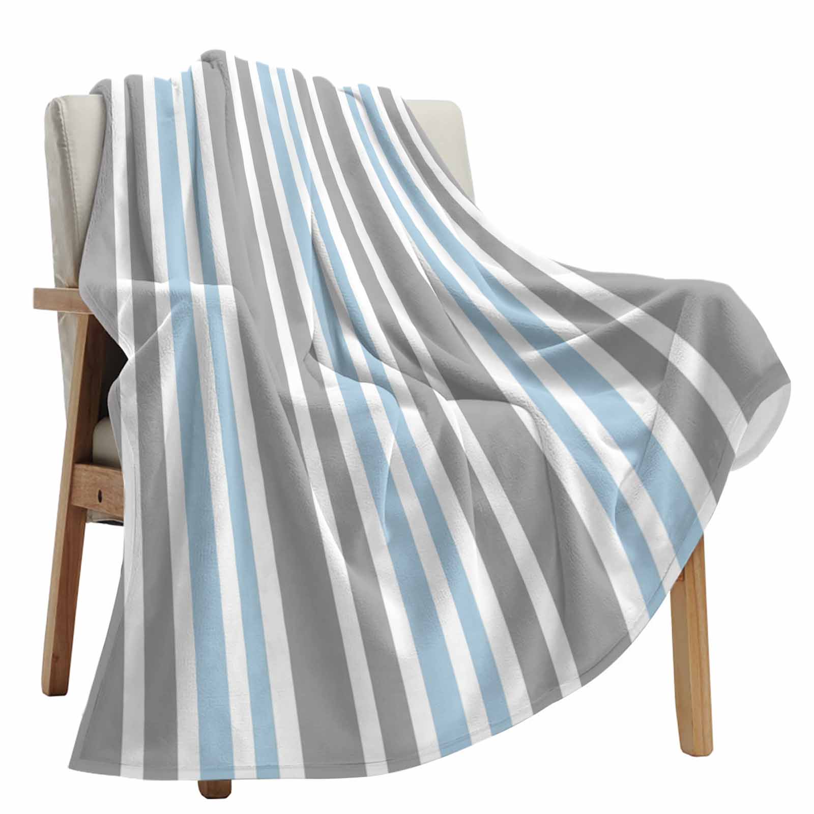 Fleece Blanket Classic Vertical Stripes Blankets, Soft Cozy Warm ...