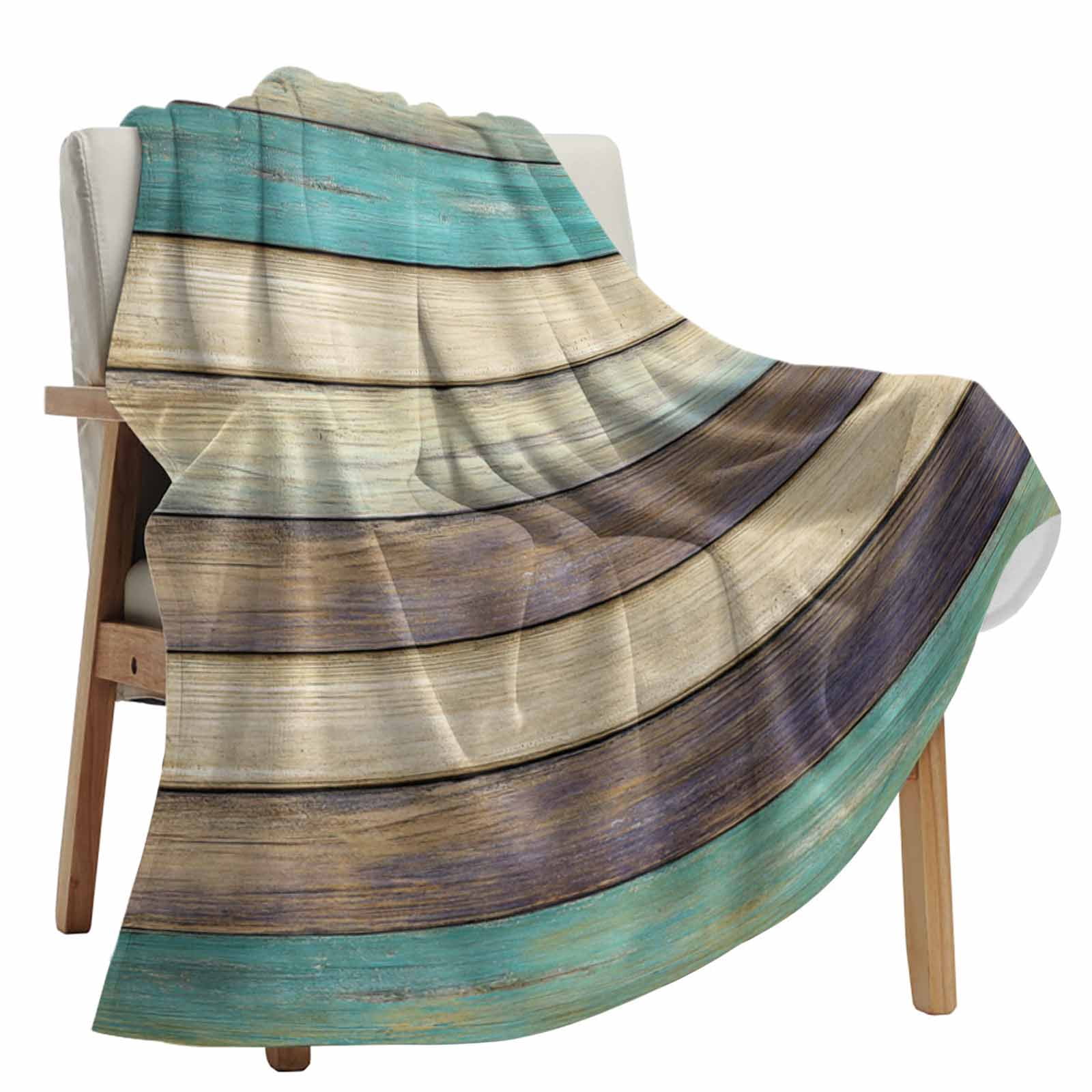Fleece Blanket Farmhouse Retro Wood Board Blankets, Soft Cozy Warm ...