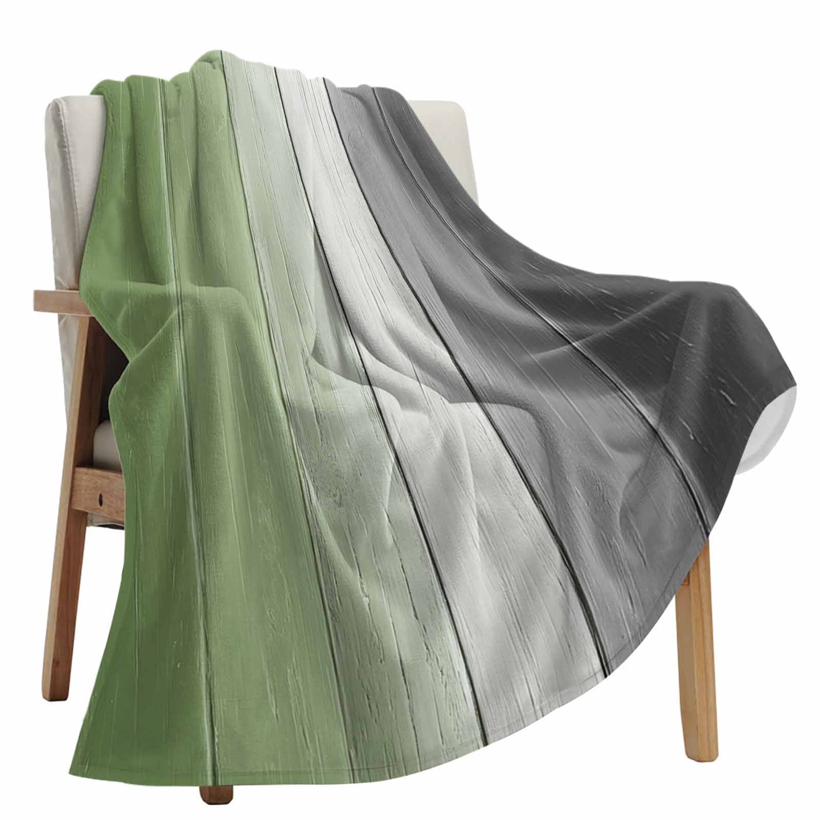 Fleece Blanket Farmhouse Sage Green Wood Board Blankets, Soft Cozy Warm ...