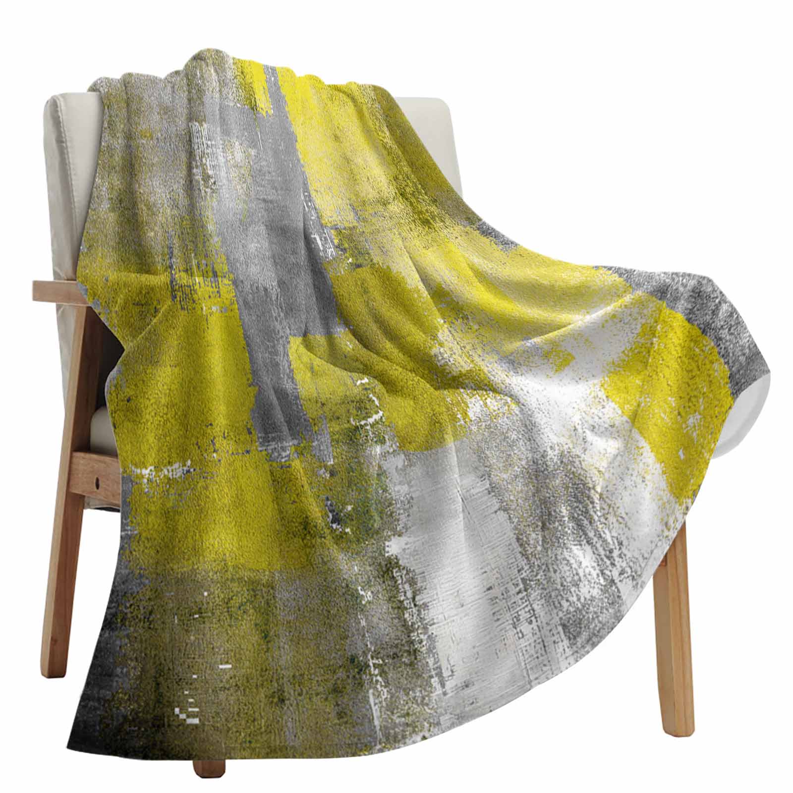Fleece Blanket Gold Gray Gradient Blankets, Soft Cozy Warm Flannel ...