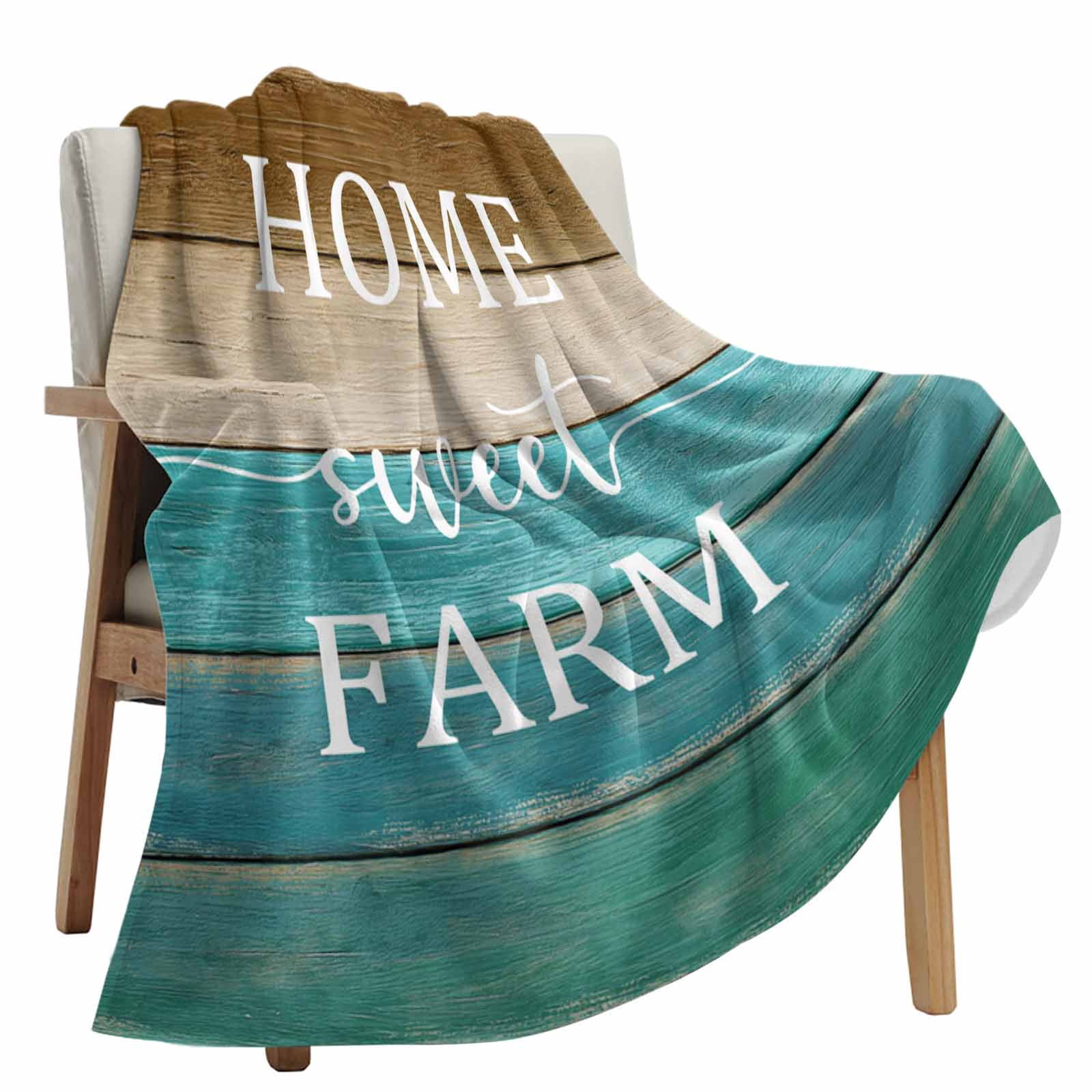Fleece Blanket Home Farm Wood Board Blankets, Soft Cozy Warm Flannel ...