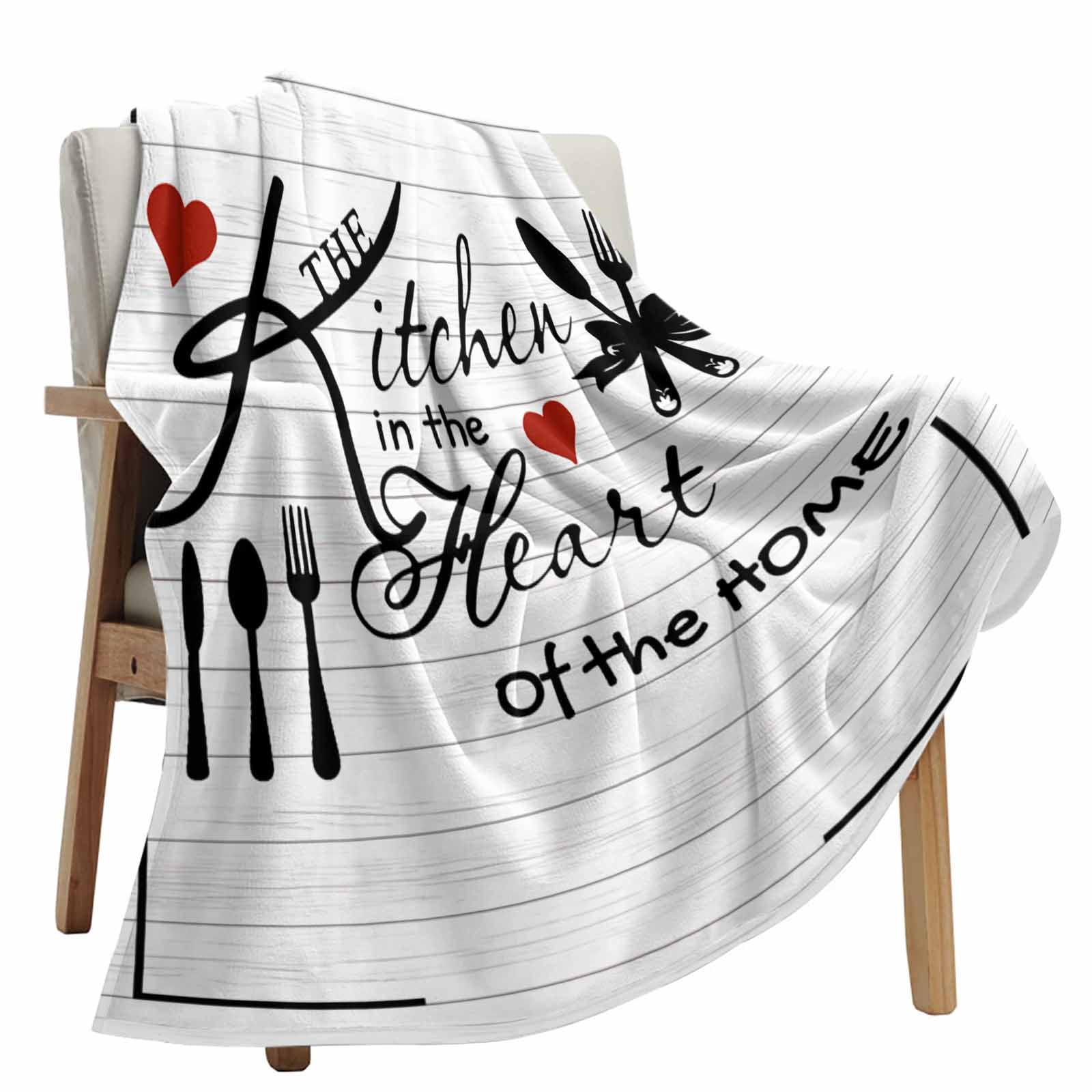 Fleece Blanket Kitchen in The Home Words Blankets, Soft Cozy Warm ...