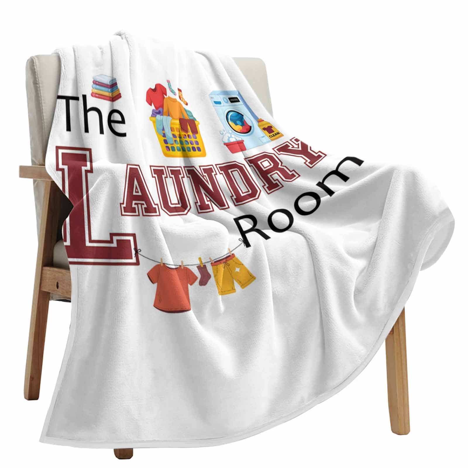 Fleece Blanket Laundry Room Cloth Pant Washing Machine Blankets, Soft ...