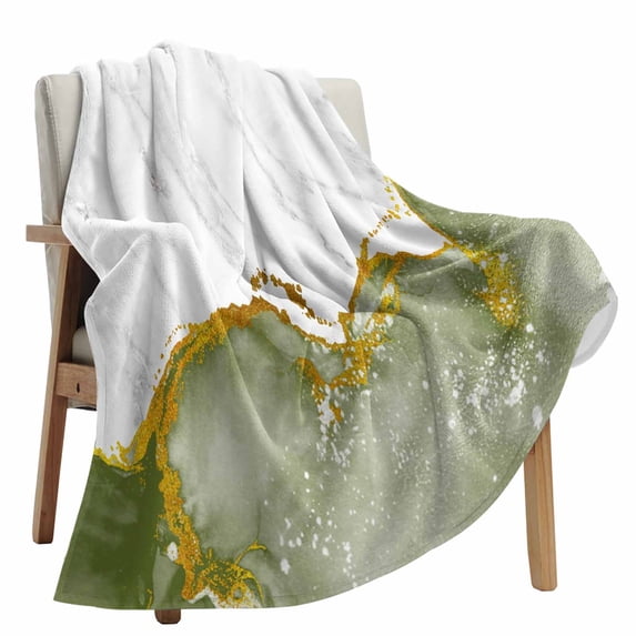 Fleece Blanket Marble Texture Abstract Waves Blankets, Soft Cozy Warm ...