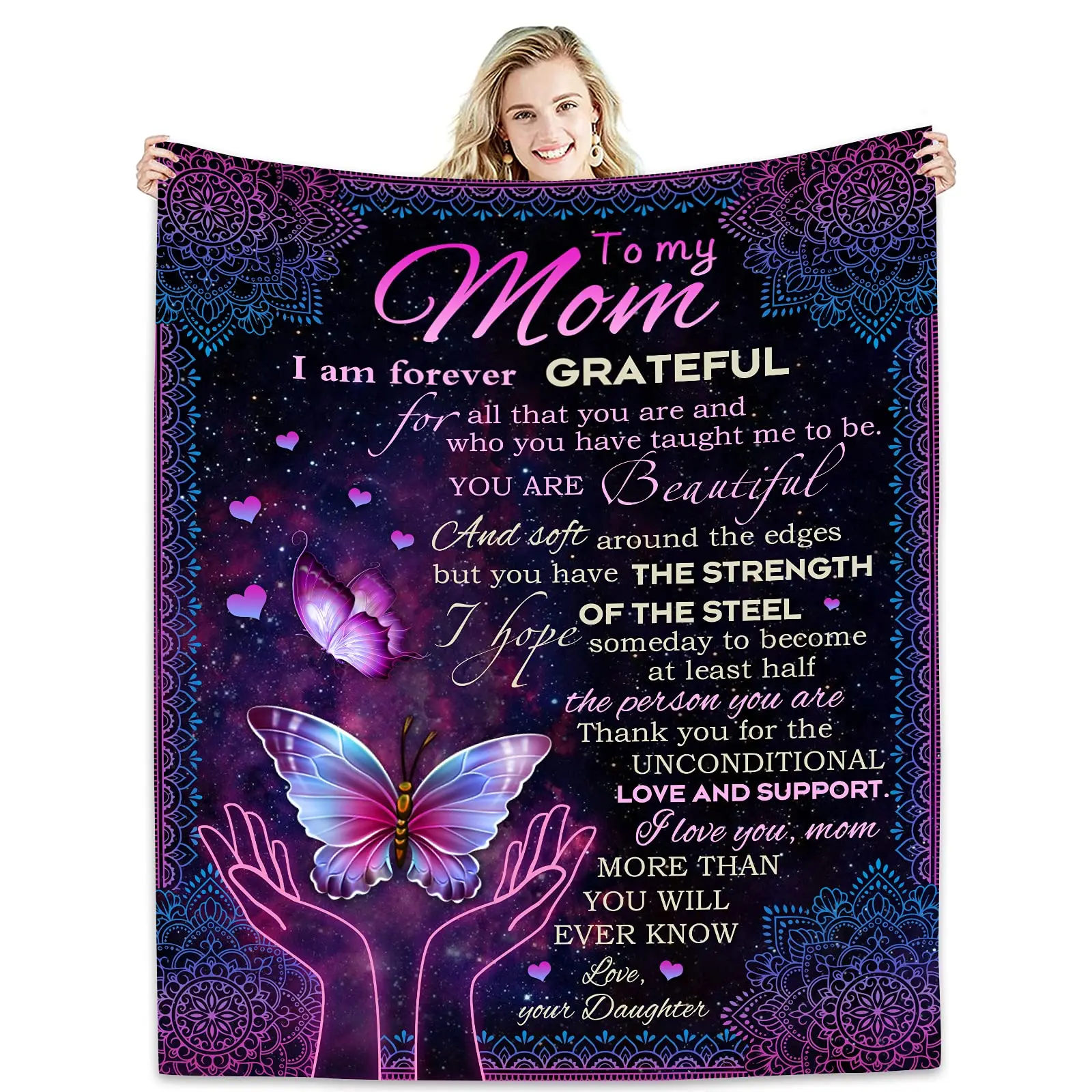 Fleece Blanket Message Designer Blankets Beach Picnic Blanket Mom To ...