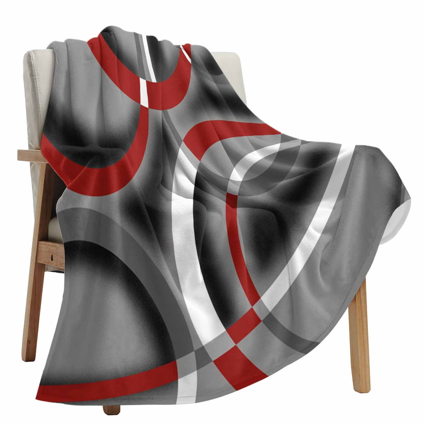 Fleece Blanket Modern Abstract Geometric Line Blankets, Soft Cozy Warm ...