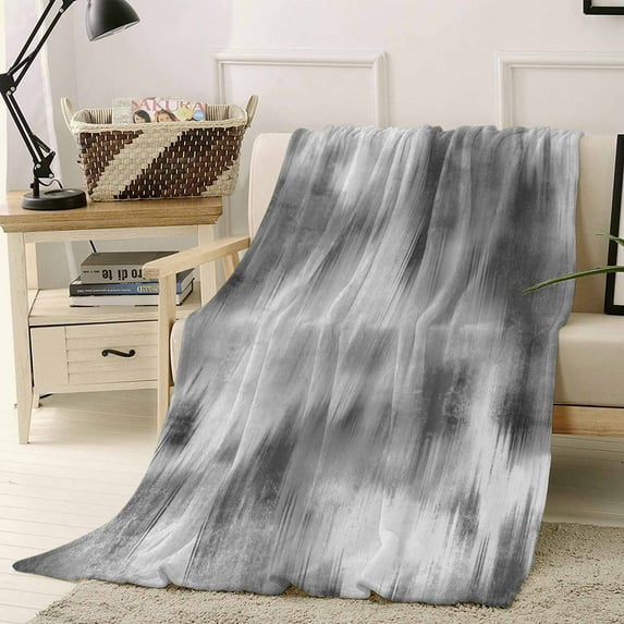 Fleece Blanket Modern Stripe Abstract Style Blankets, Soft Cozy Warm ...