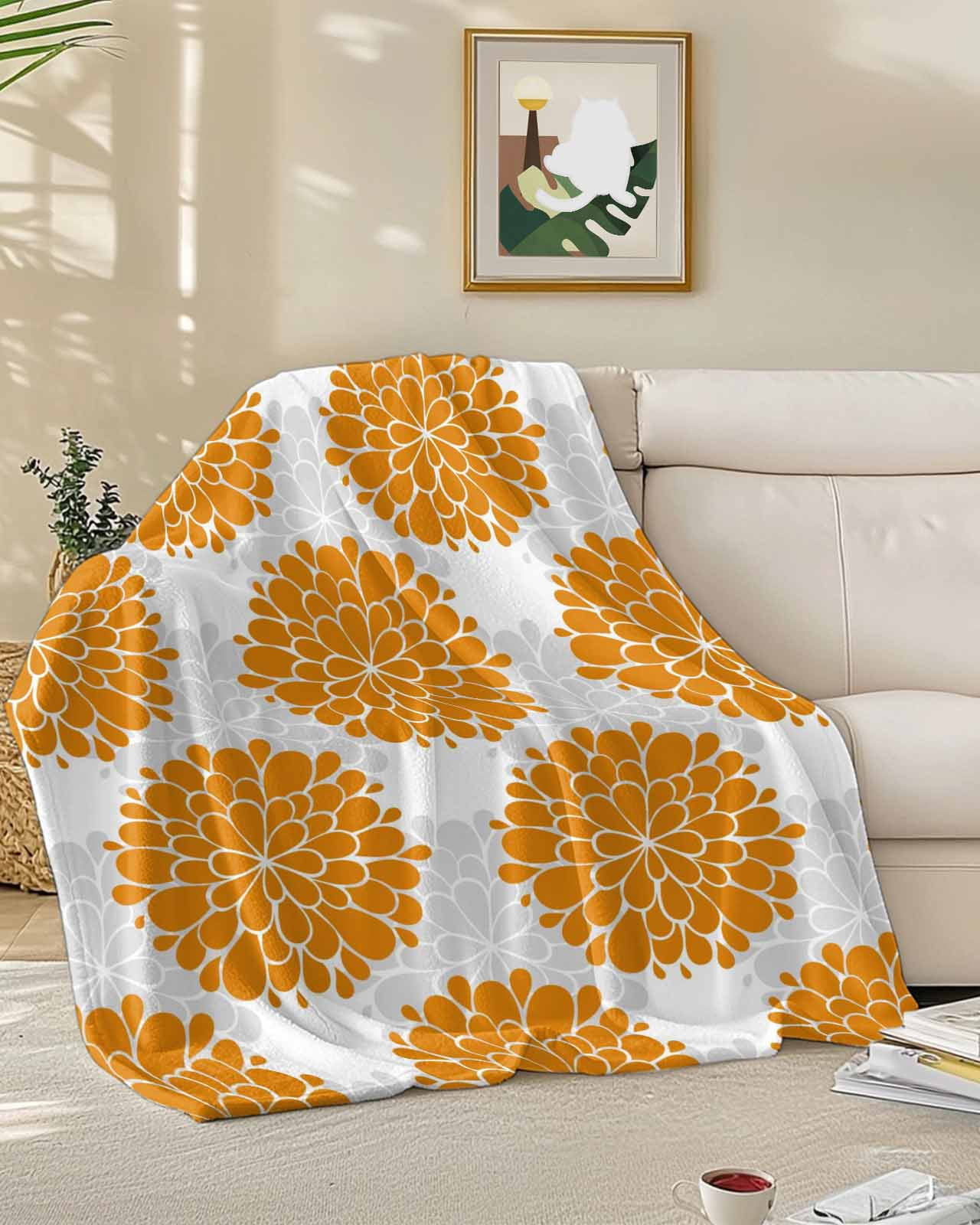 Fleece Blanket Natural Abstract Flower Hydrangea Texture Blankets, Soft ...