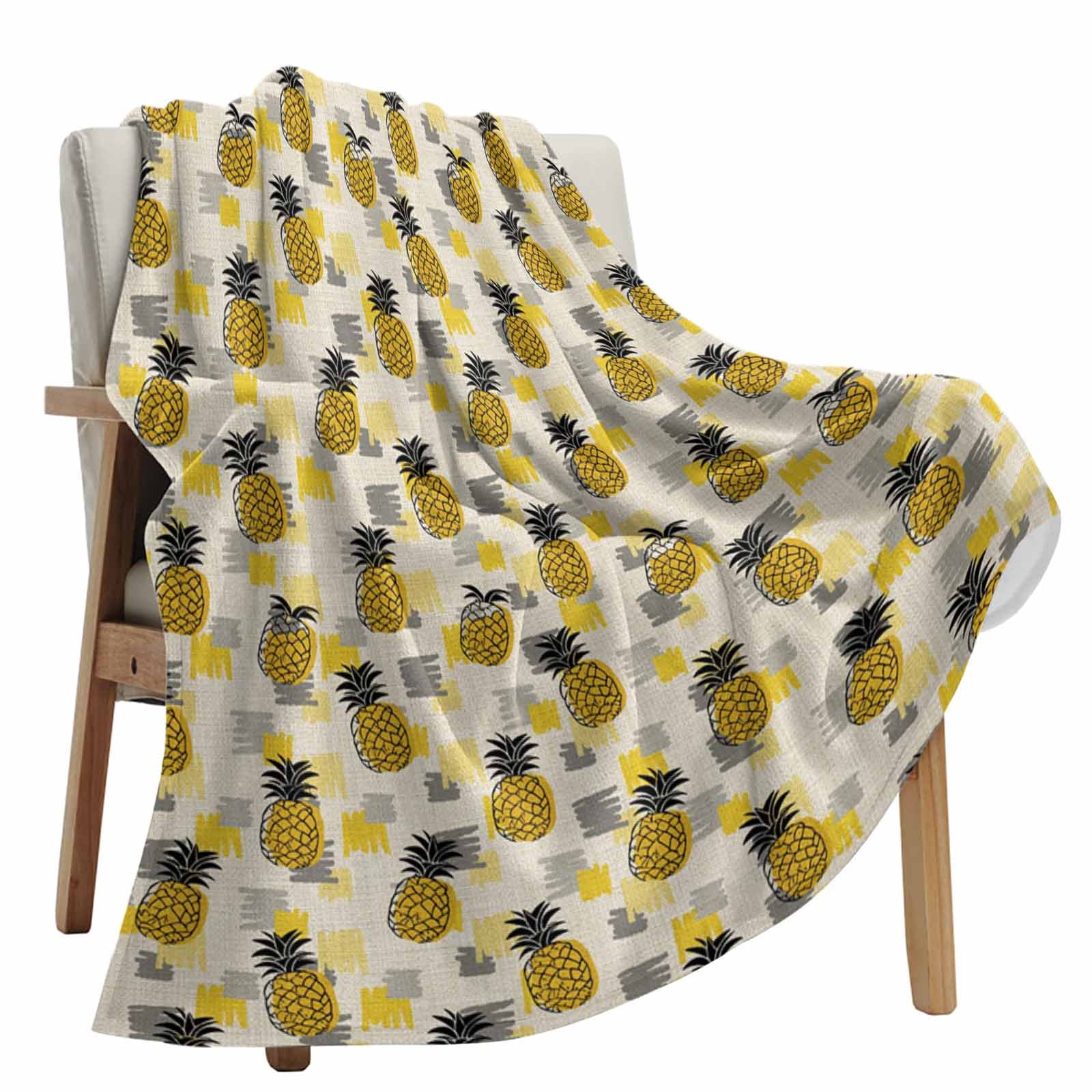 Fleece Blanket Retro Farmhouse Pineapple Blankets, Soft Cozy Warm ...