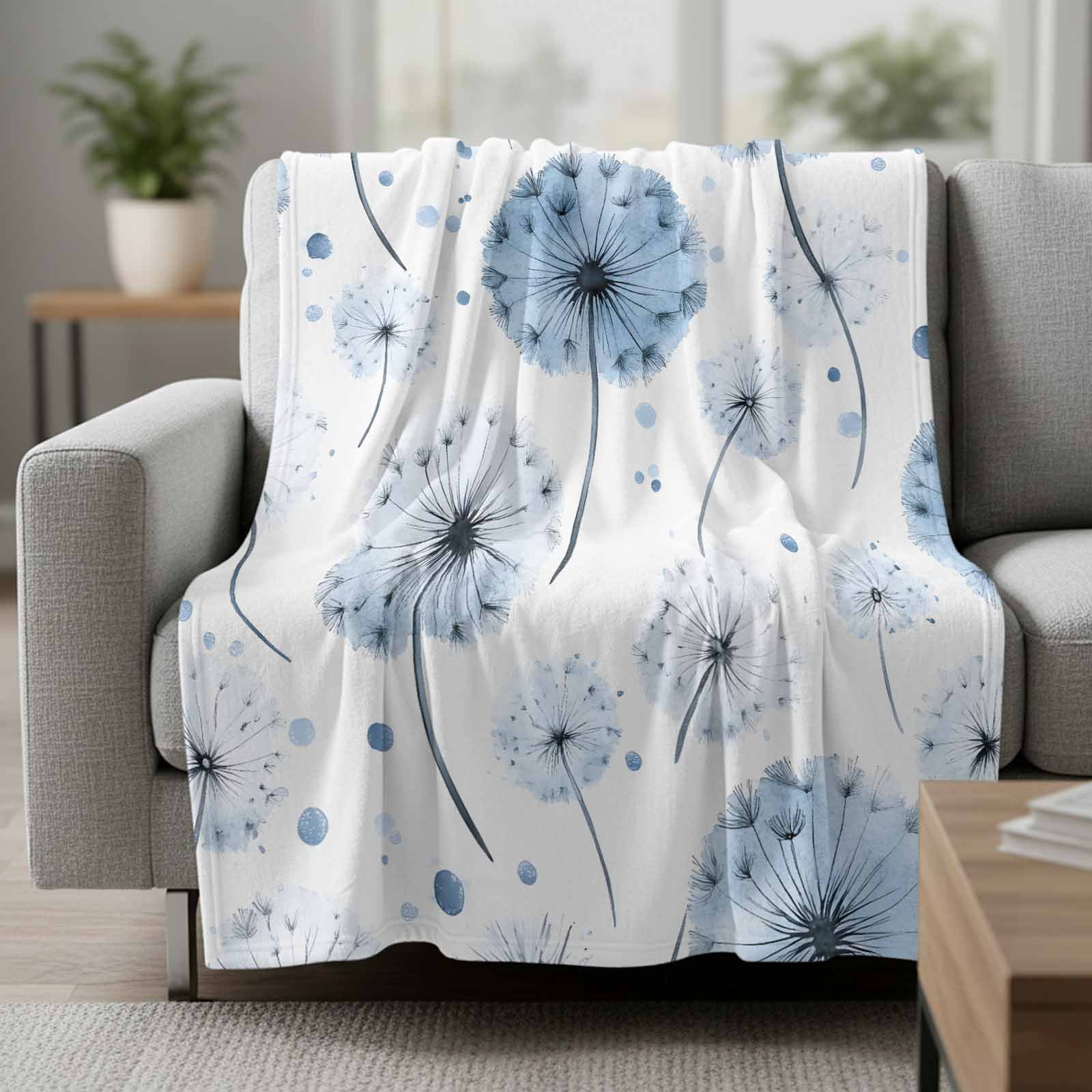 Fleece Blanket Rural Farm Plants Dandelions Blankets,Soft Cozy Warm ...