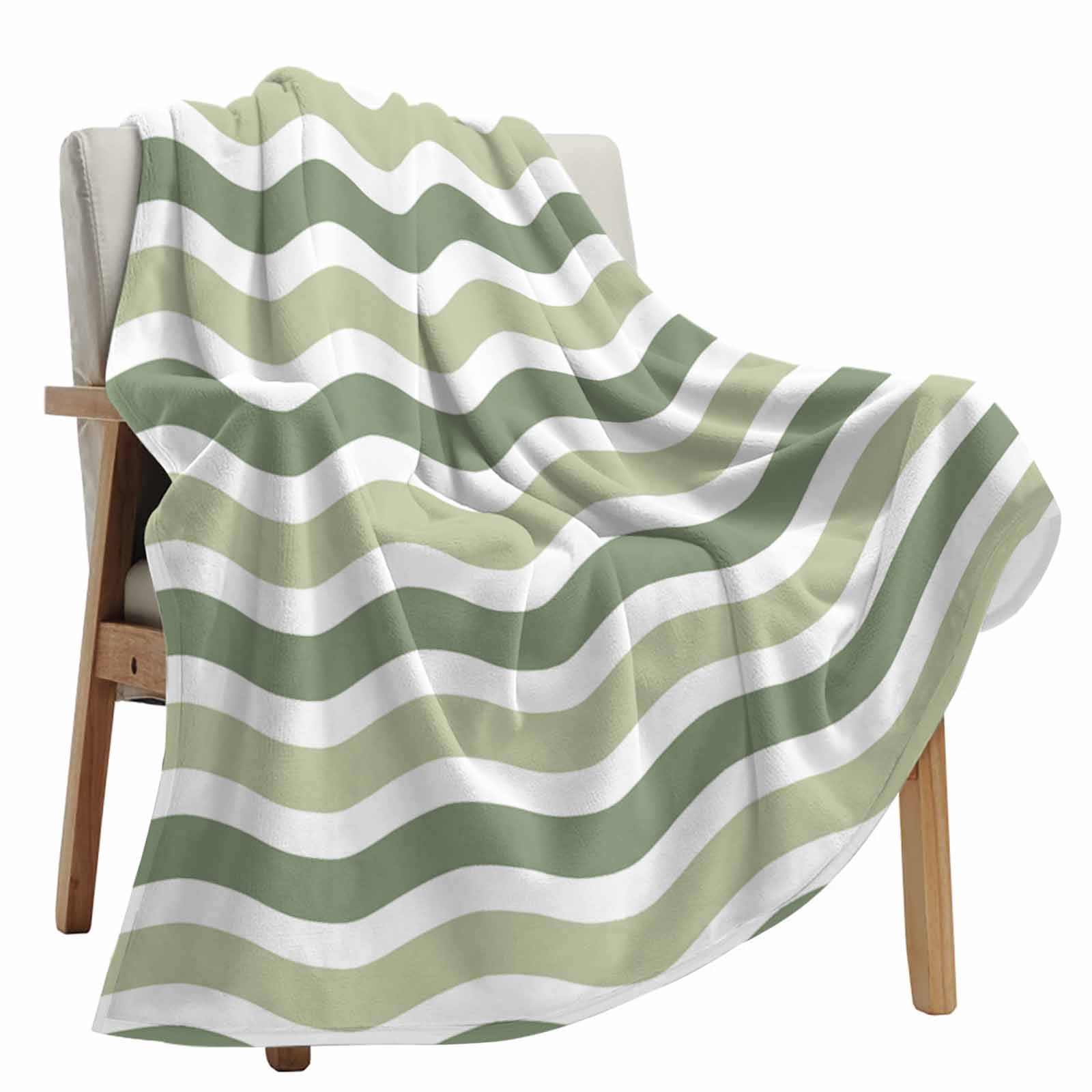 Fleece Blanket Sage Green Water Ripples Blankets, Soft Cozy Warm ...