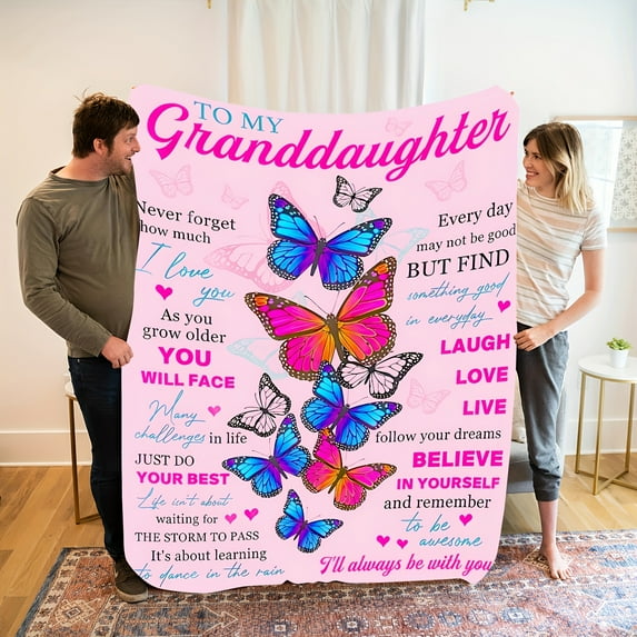 Fleece Blanket Soft Butterfly Pattern Fleece Blanket Warm Wishes to My ...