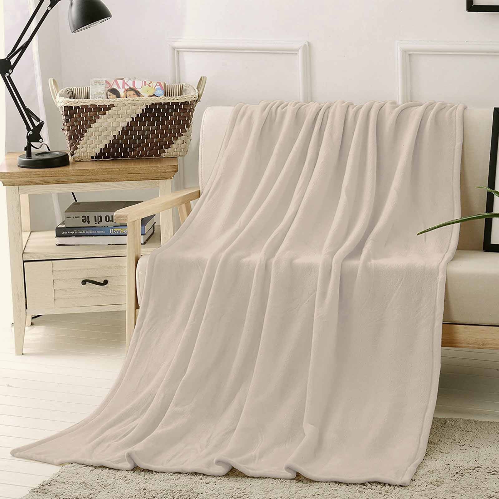 Fleece Blanket Solid Pure Cyan Champagne Blankets, Soft Cozy Warm ...
