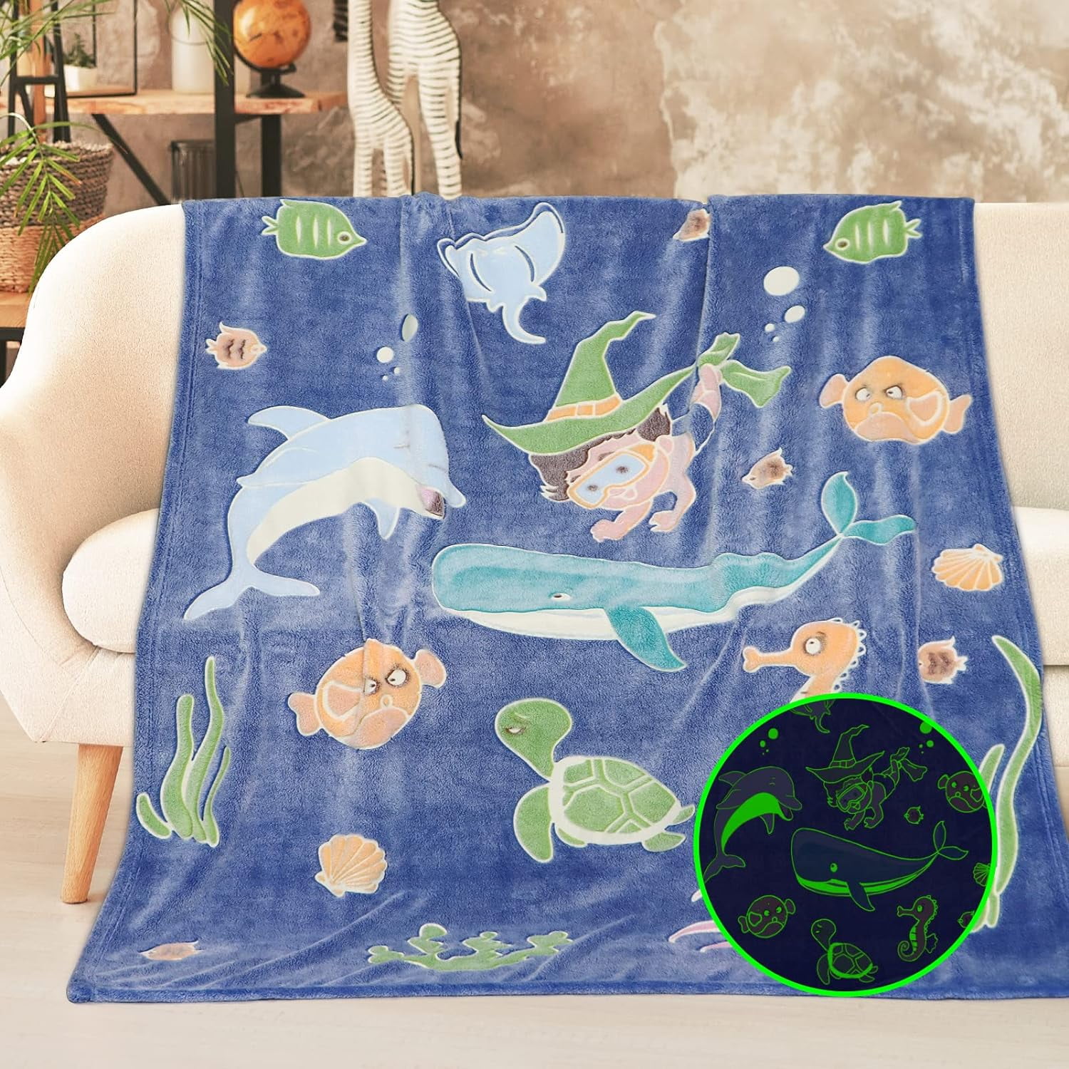 Fleece Blanket Throw Blue Toddler Boy Blankets Soft Plush Throw ...