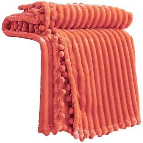 Fleece Blanket Throw Size – 51x63, Coral – Soft, Plush, Fluffy, Fuzzy ...