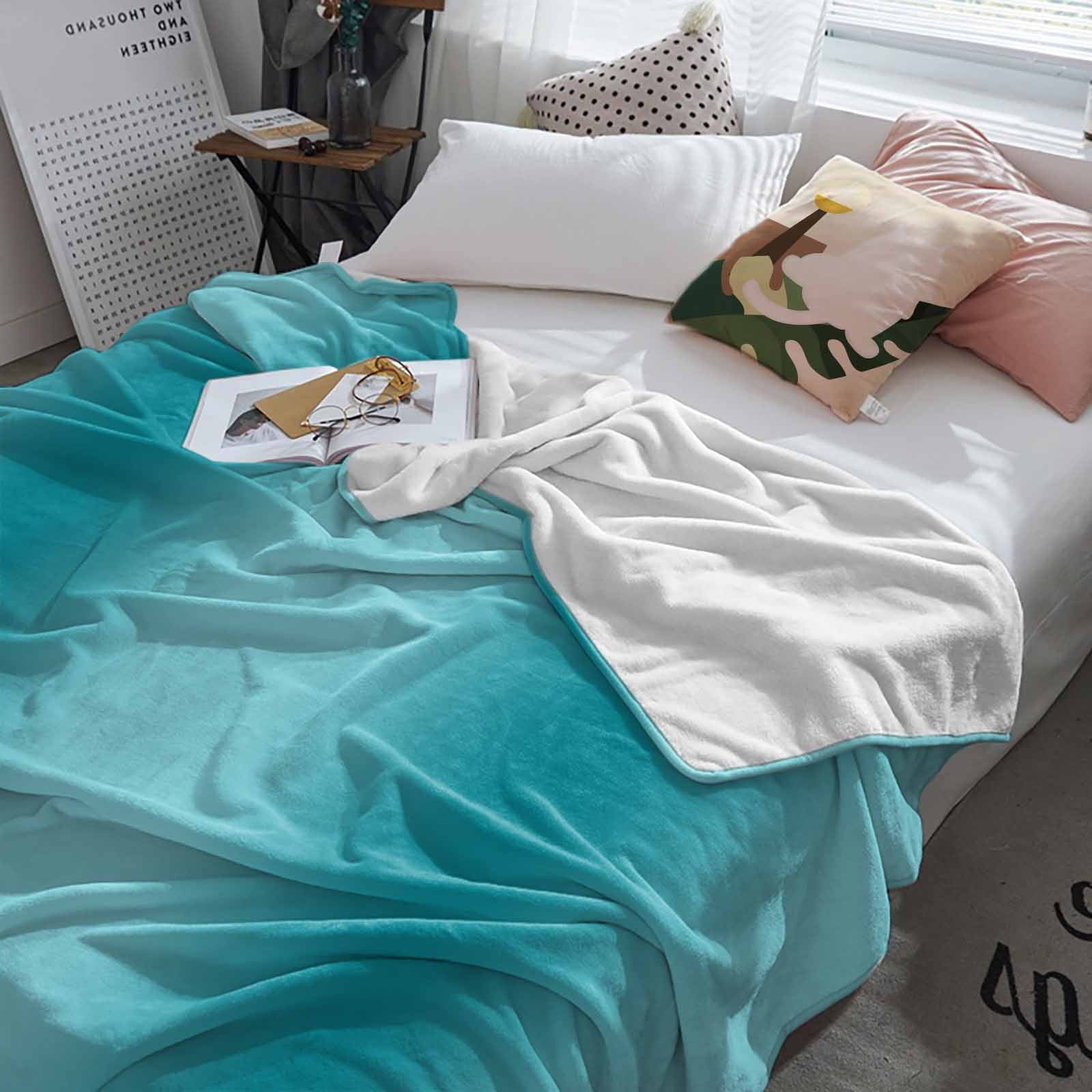 Fleece Blanket Turquoise Gradient Modern Pattern Blankets, Soft Cozy ...