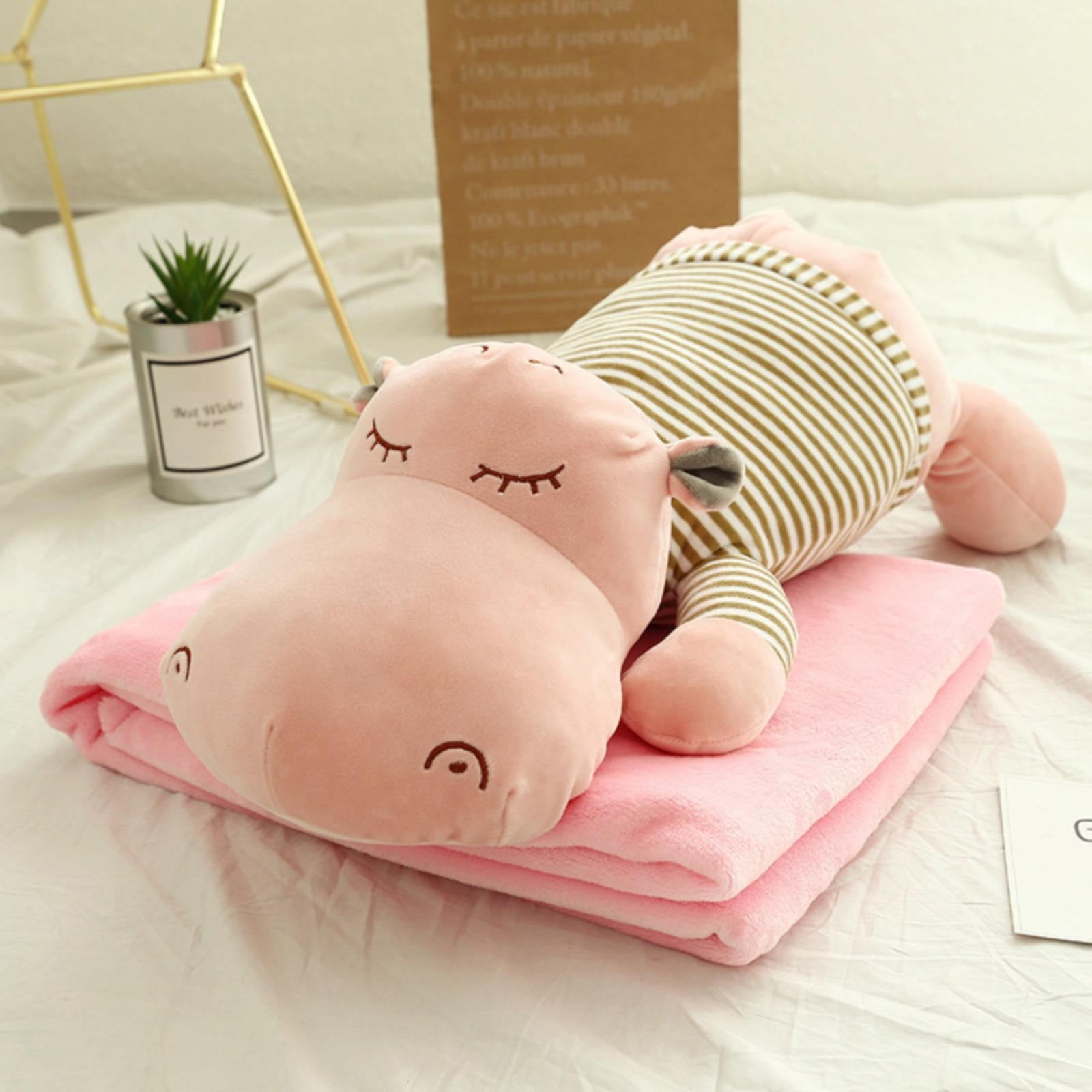 Fleece Blanket Two in One Cartoon Animal Pillow with Built in Blanket ...