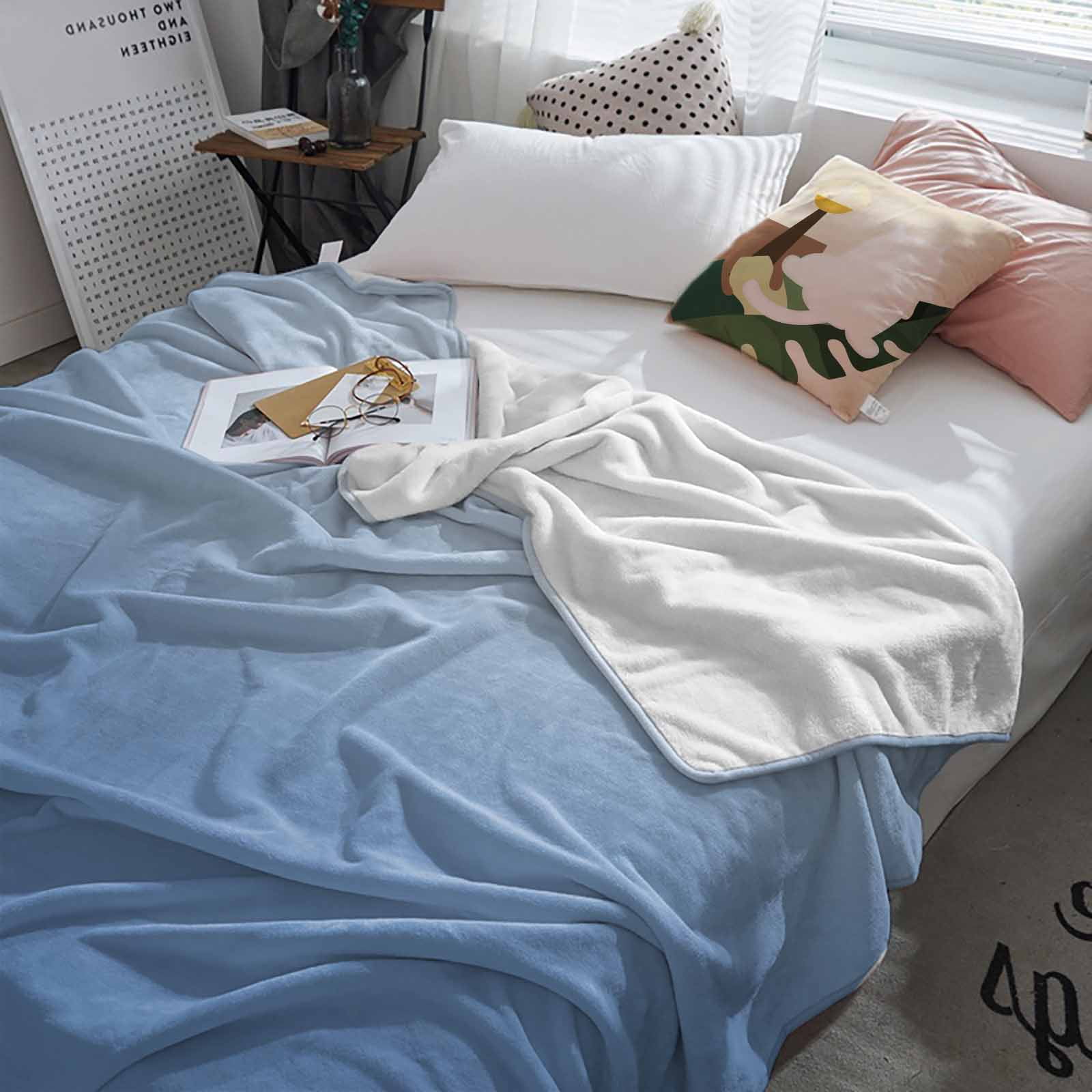 Fleece Blanket Watercolor Blue Gradient Blankets, Soft Cozy Warm ...