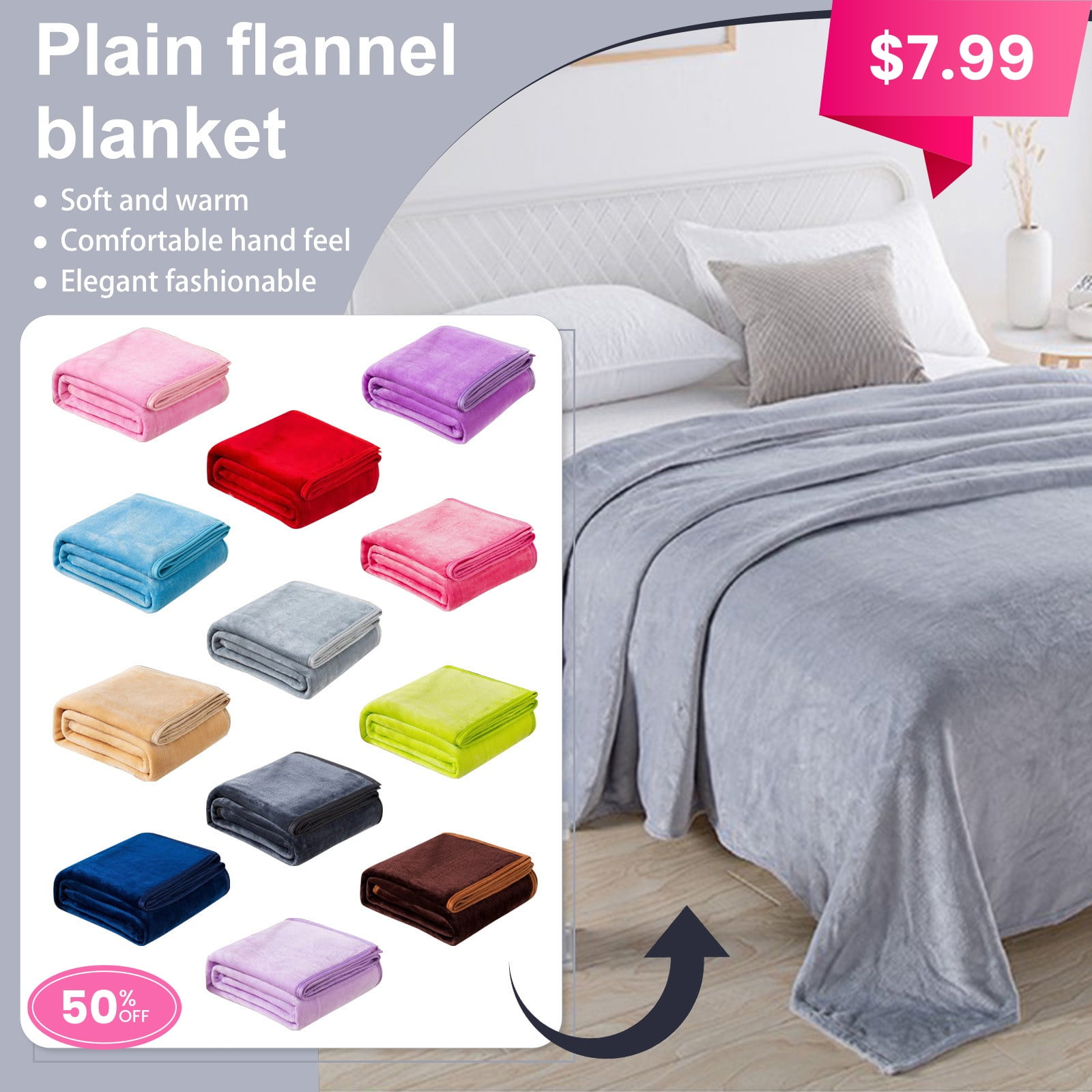 Fleece Blankets Single Twin Blanket For Bed, Full Size Fleece Throw ...