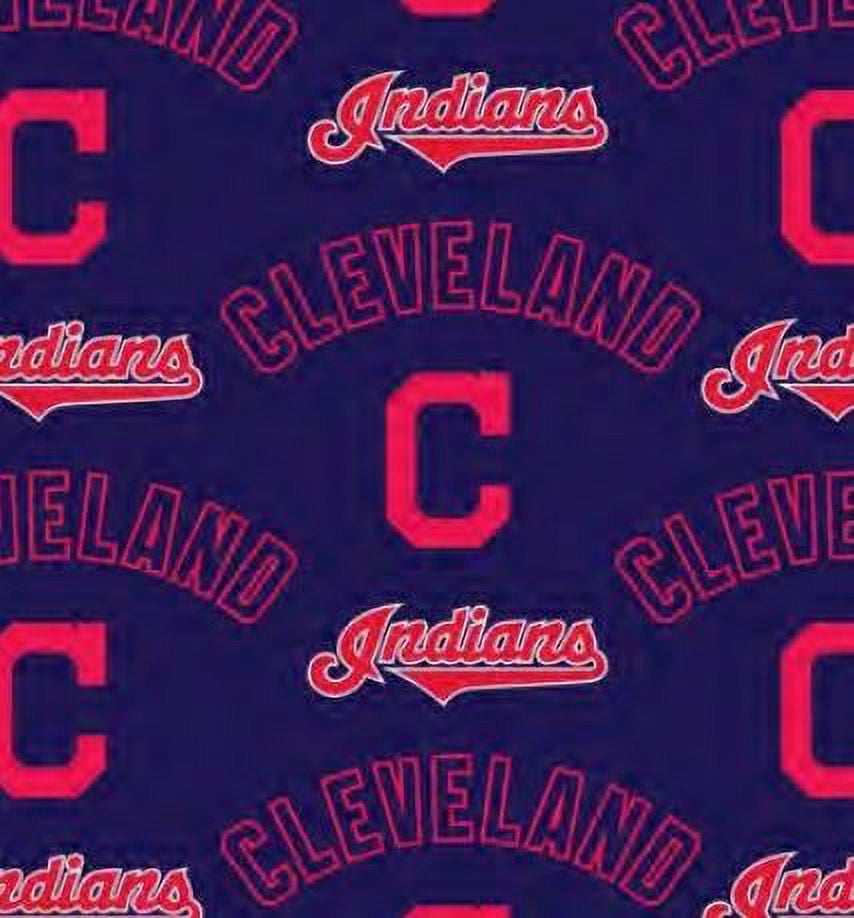 Fleece Cleveland Indians Logos on Navy Blue MLB Baseball Team Fleece ...