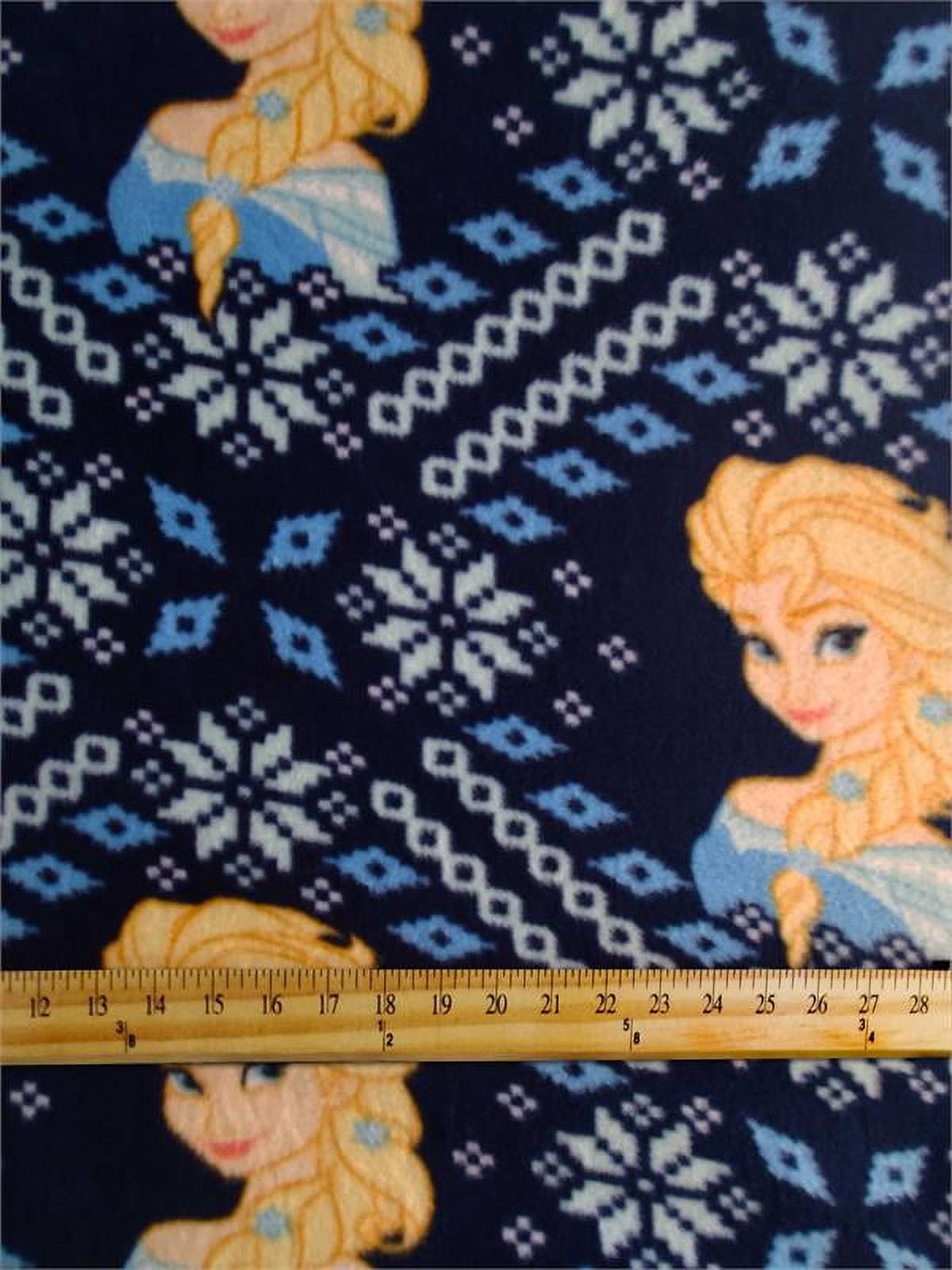 Fleece DISNEY'S FROZEN (BLUE FLAKES) Printed Fabric- PRINCESS ELSA /58 ...
