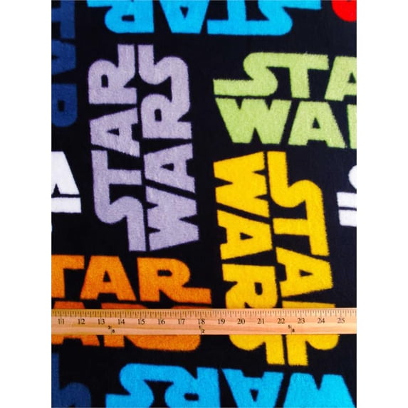 Fleece DISNEY'S STAR WARS Print Fabric - "STAR WARS" All over /58" Wide ...