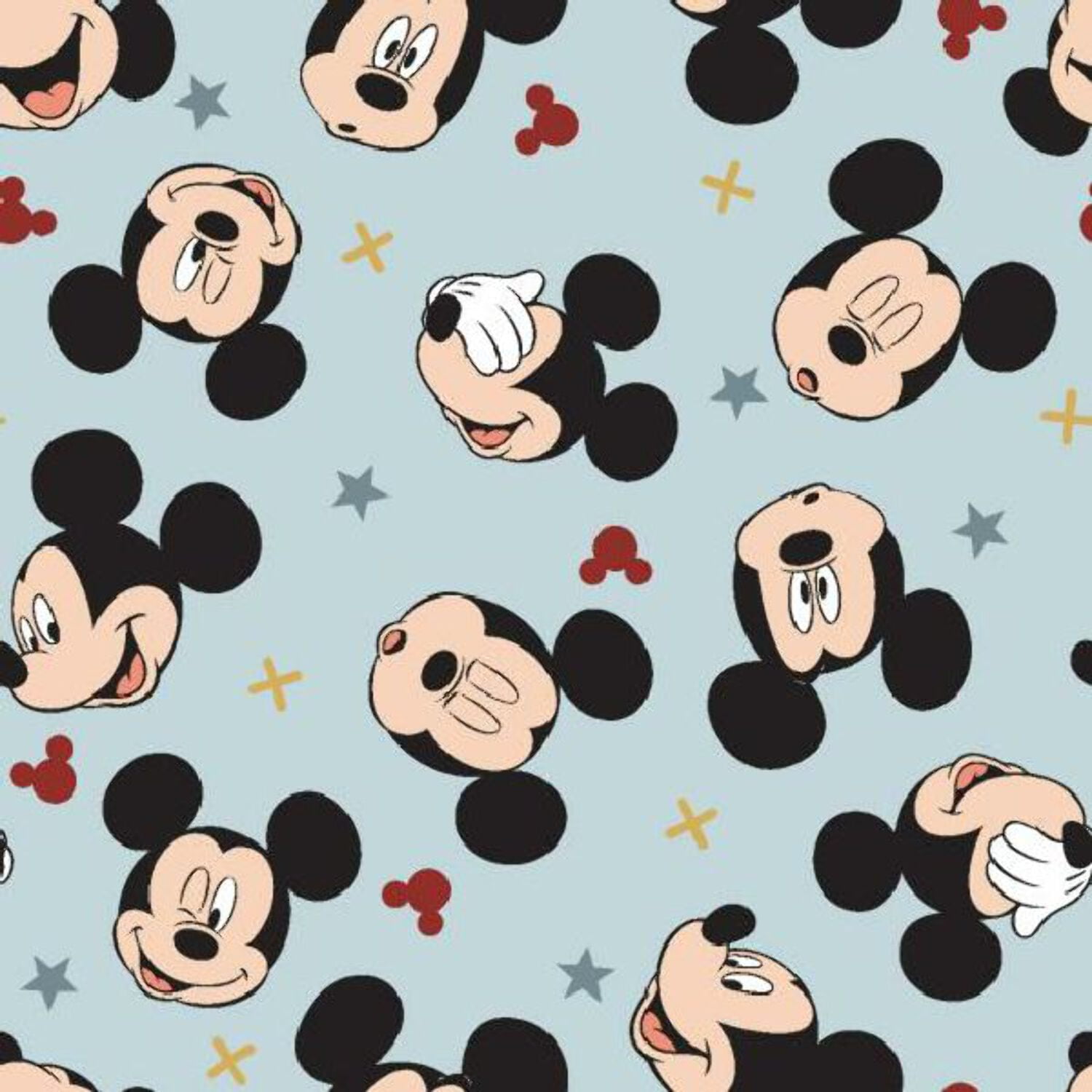Fleece Disney Mickey Mouse Mickey Head Icon Pack Blue Fleece Fabric ...