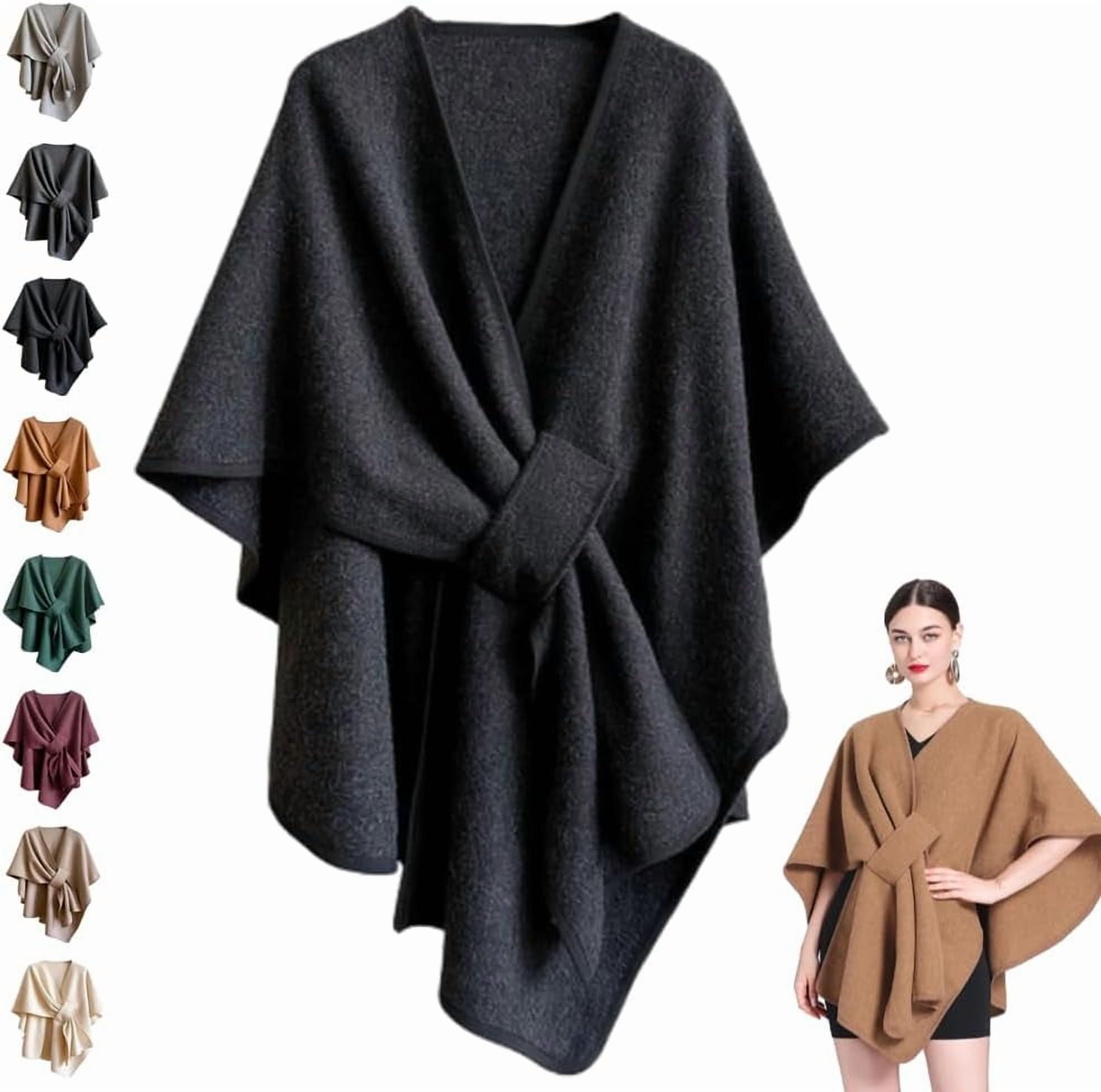 Fleece Drape Shawl, 2026 New Women's Elegant Knitted Shawl Wraps, Soft ...