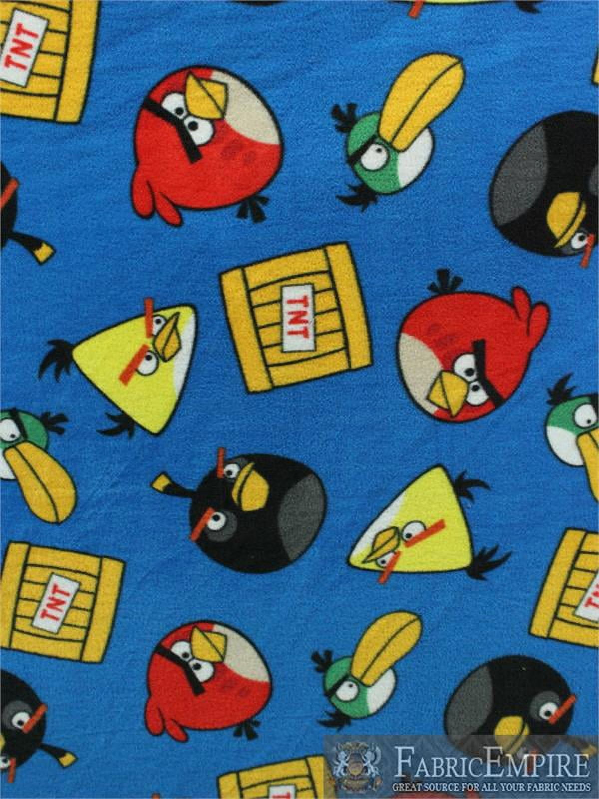 Fleece Fabric Printed ANTI PILL ANGRY BIRDS TNT ALL OVER LICENSED ...