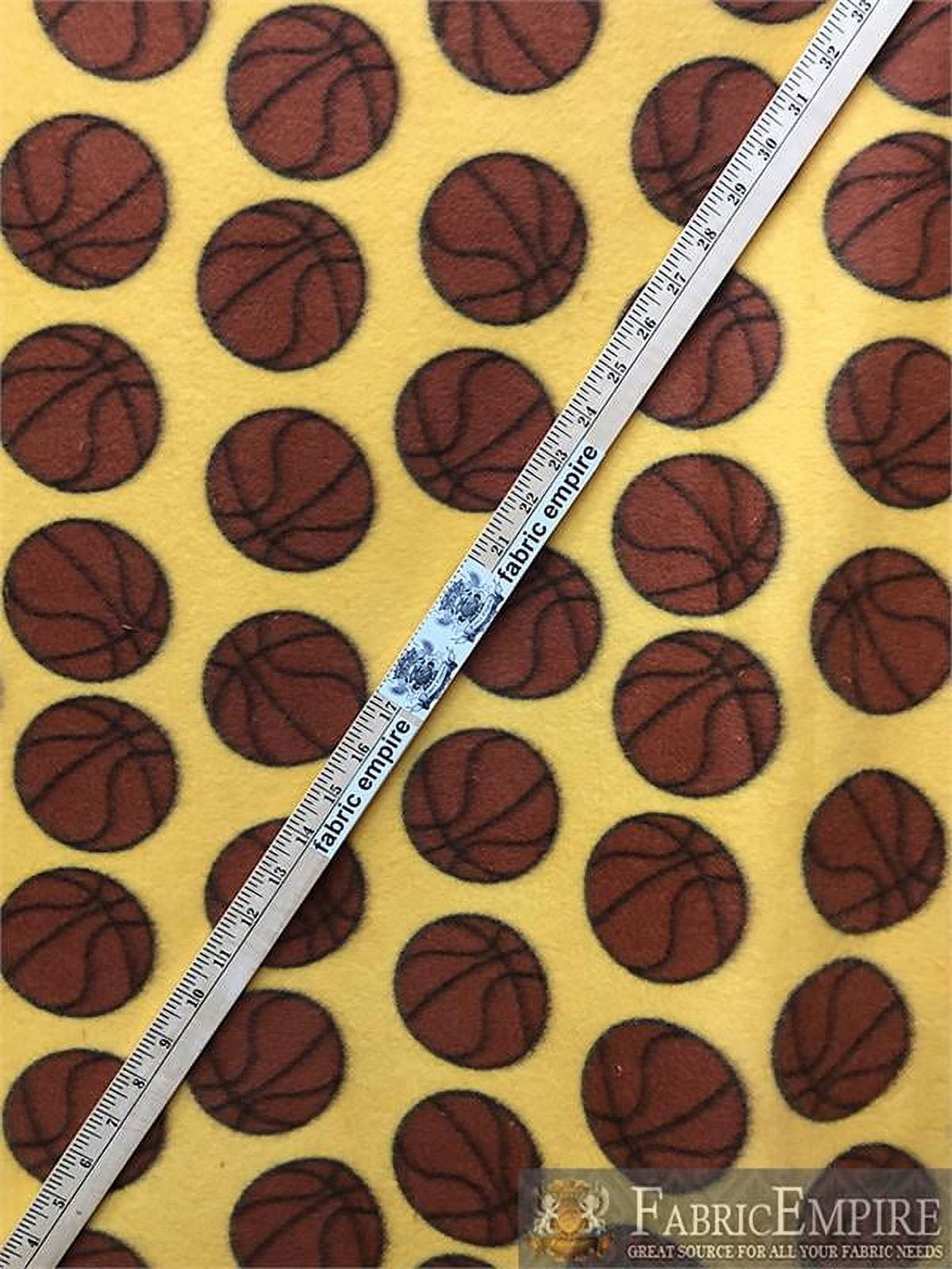 Fleece Fabric Printed ANTI PILL BASKETBALL YELLOW BACKGROUND - Walmart.com