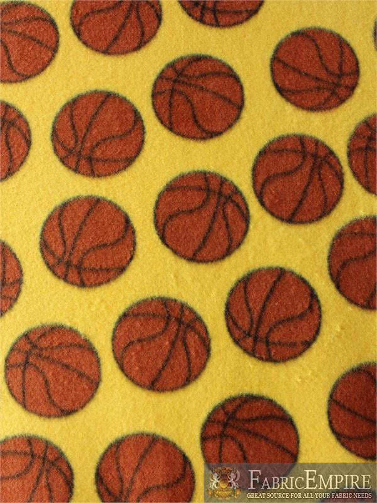 Fleece Fabric Printed ANTI PILL BASKETBALL YELLOW BACKGROUND - Walmart.com
