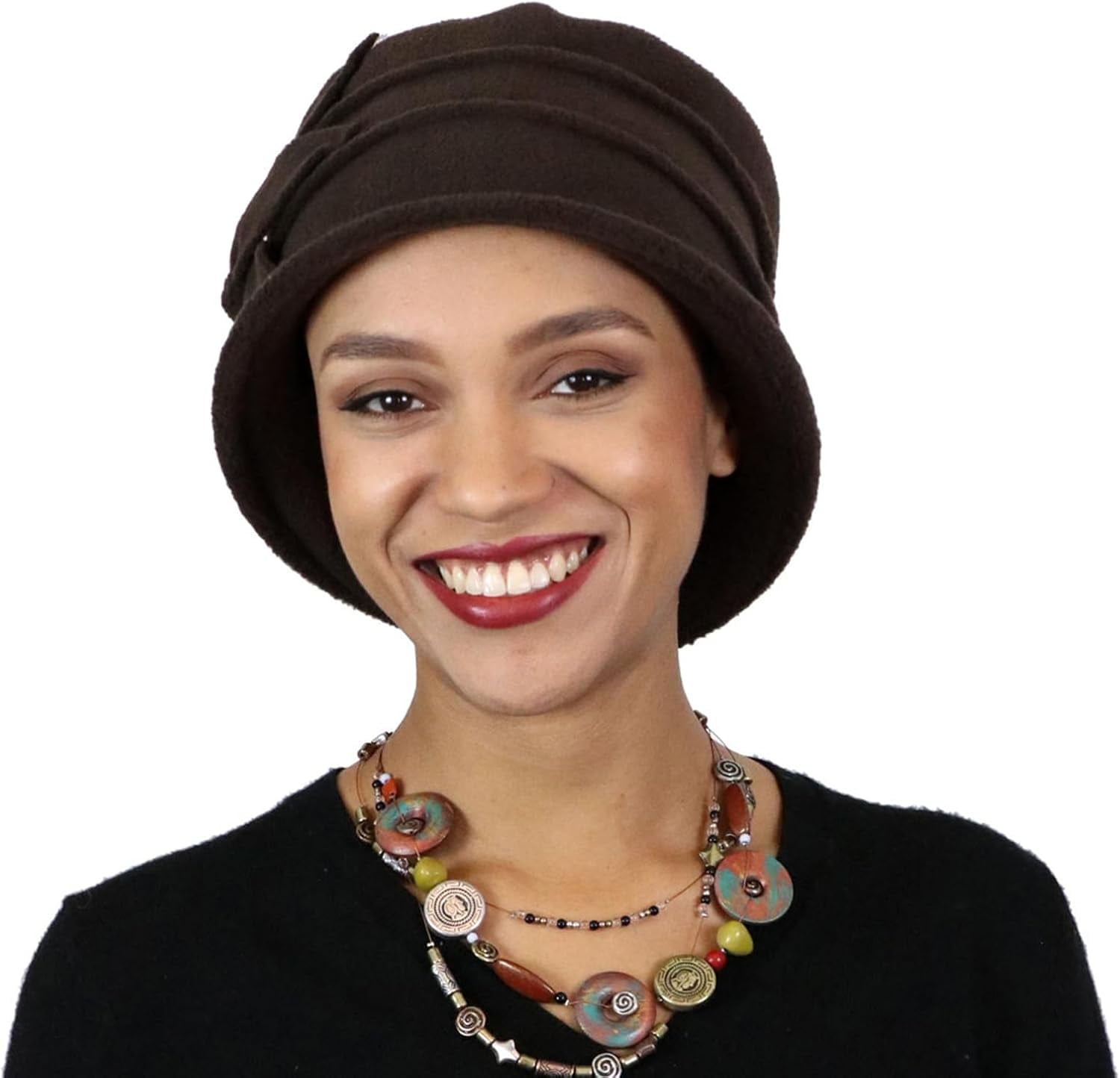 Fleece Flower Cloche Hat for Women Cancer Headwear Chemo Ladies Head ...