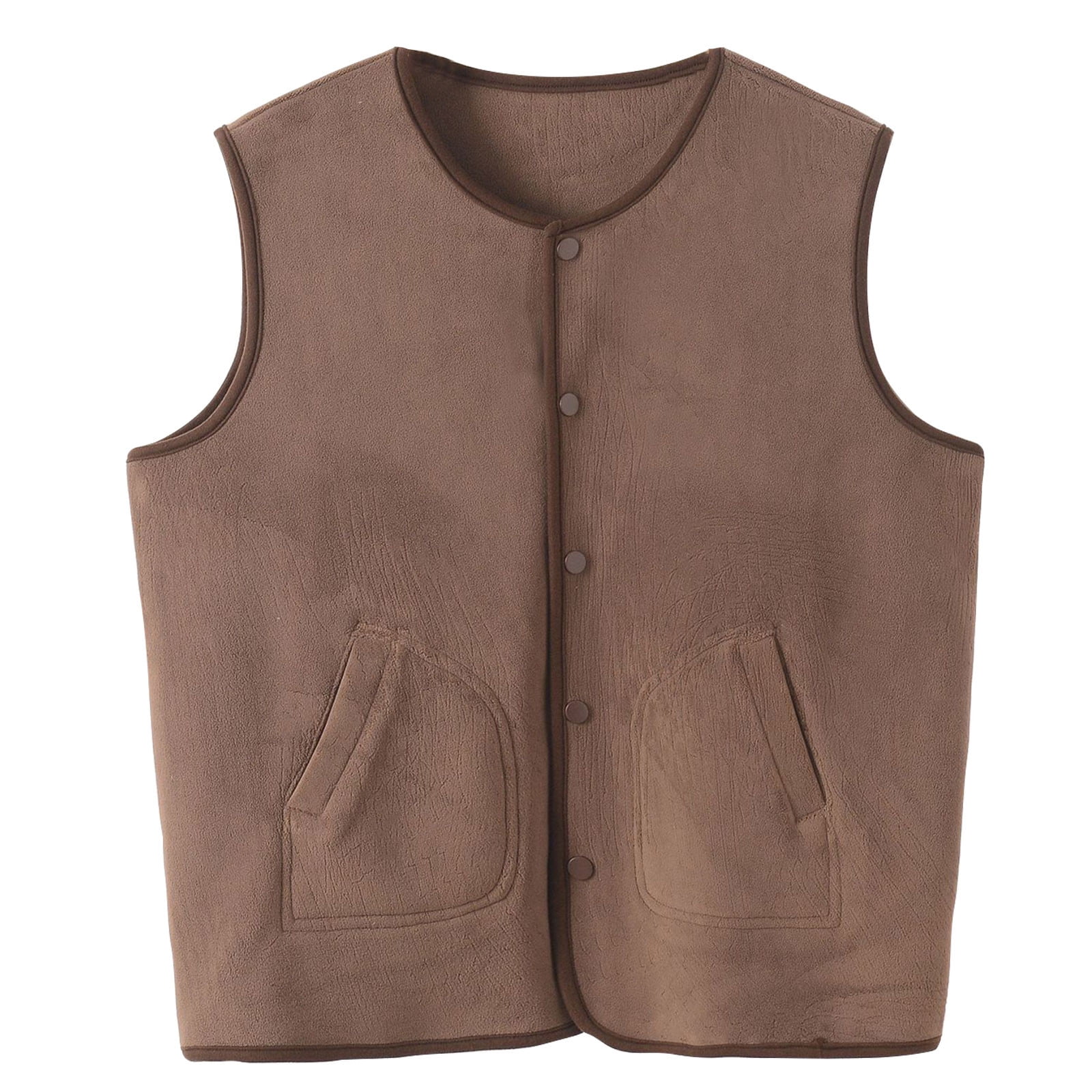 Fleece Gilet for Women Plus Size Sleeveless Button Down Vest Tops Teddy ...