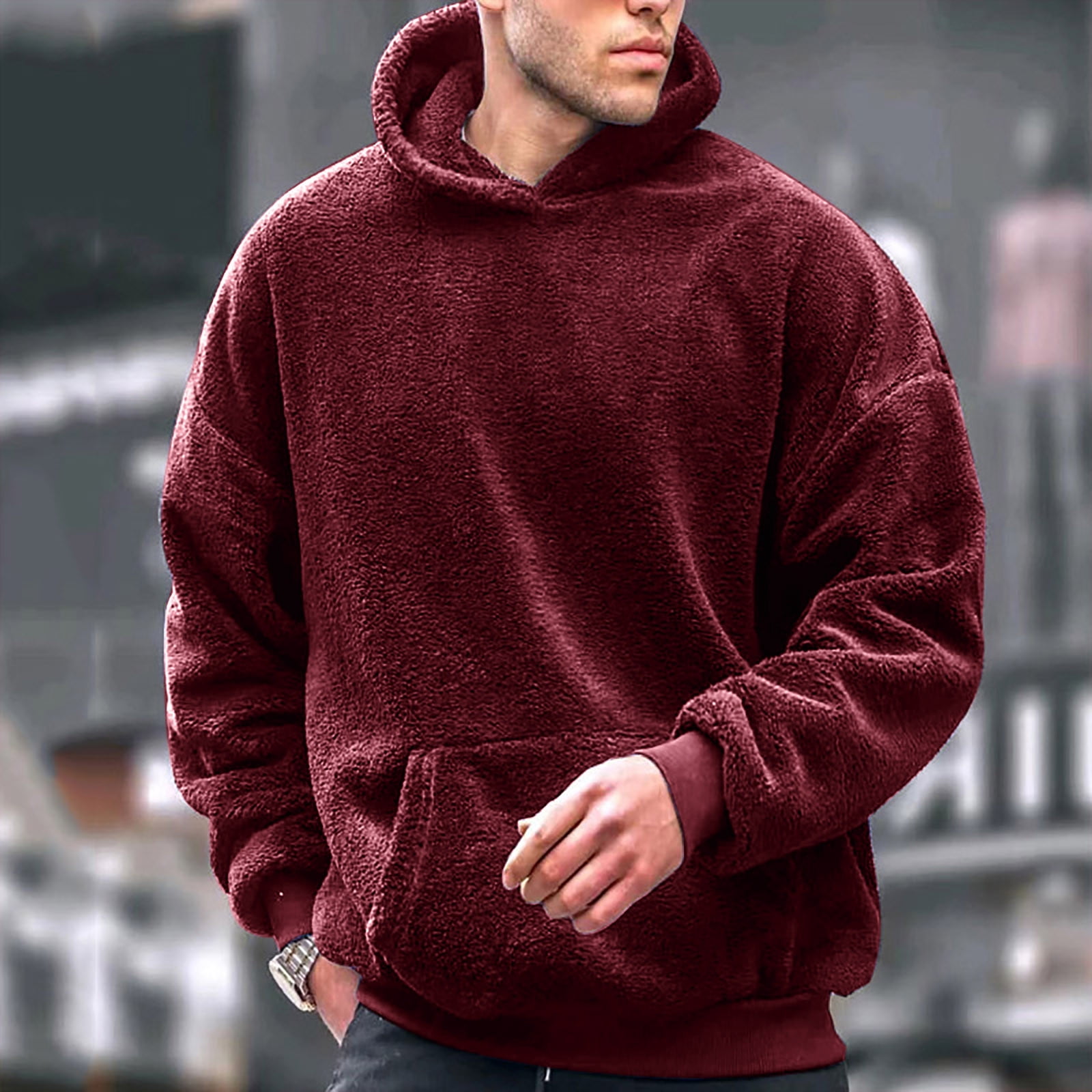 Fleece Hoodies for Men S-5XL Big and Tall Pullover Sherpa Plus Size ...