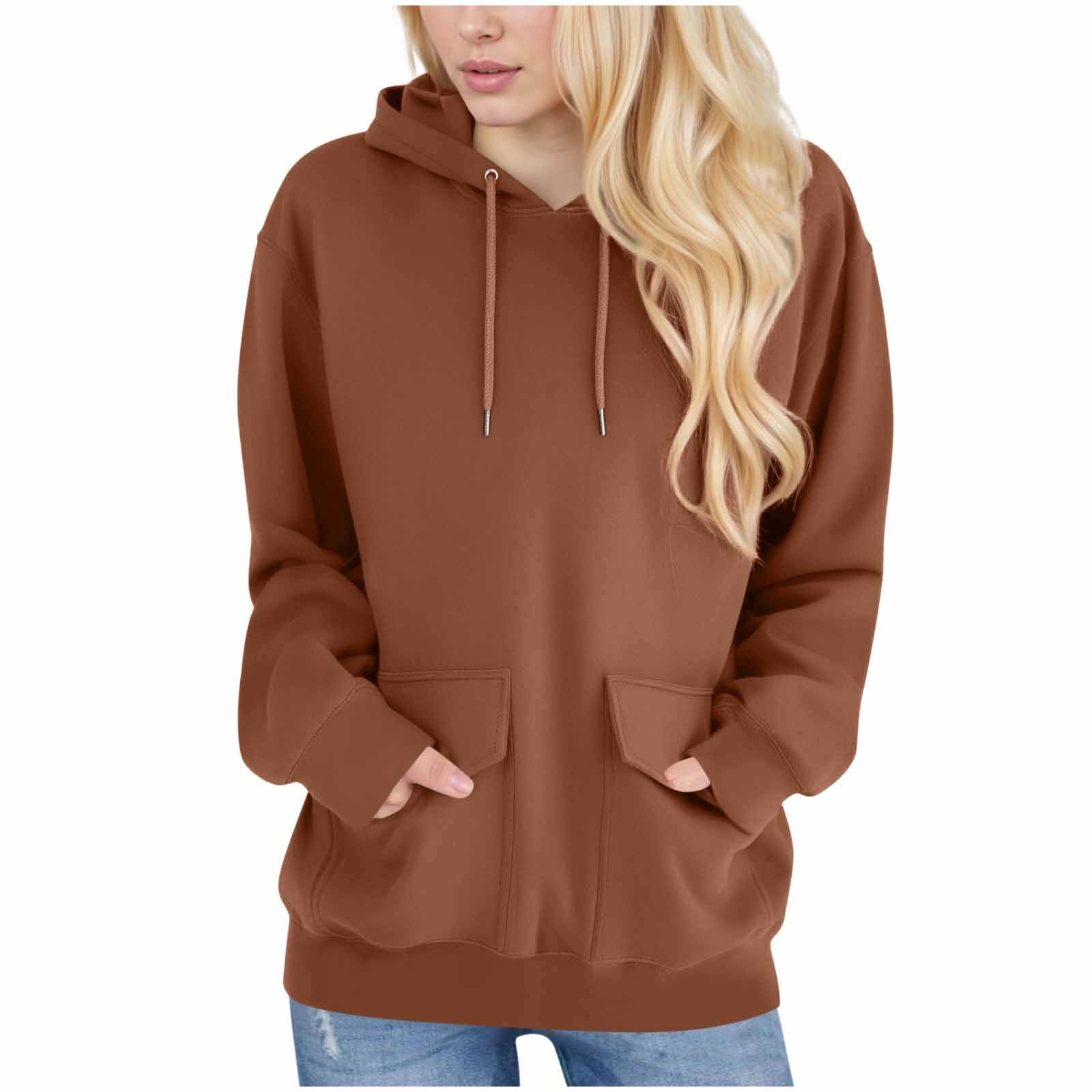 Fleece Hoodies for Womens Comfort Casual Thermal Pullover Sweater ...