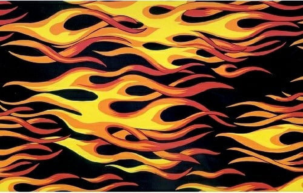 Fleece Hot Rod Flame Flames Fleece Fabric Print by the Yard o20200b ...