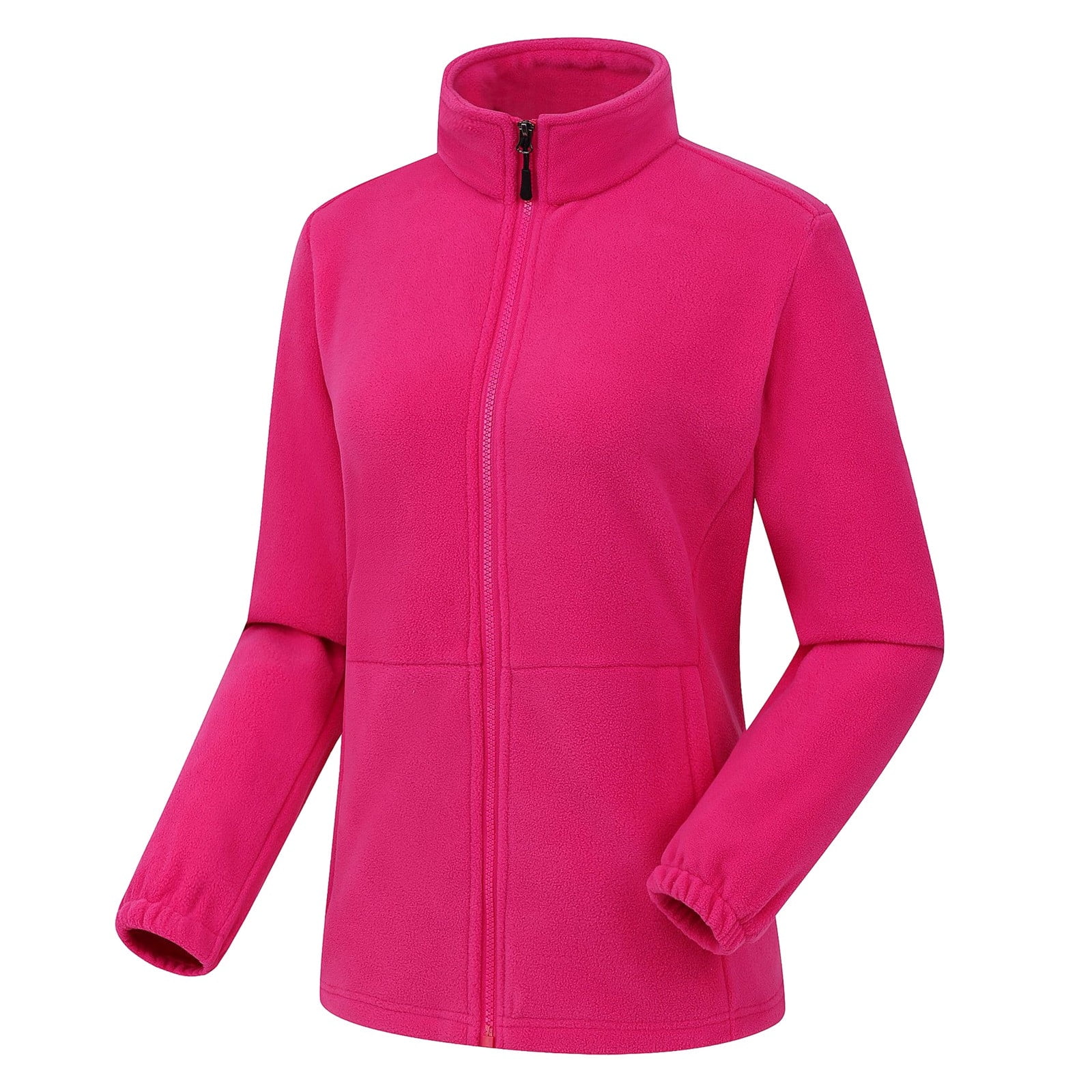 Fleece Jacket Women Zip Up Cardigan Polar Fleece Jacket Stand Collar ...