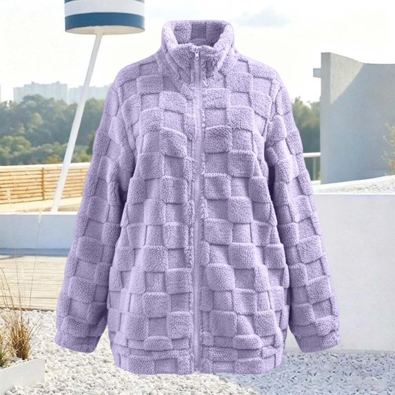Jacket Zipperr Long Sleeve Comfortable Warm Jackets Fall Clothes Women ...