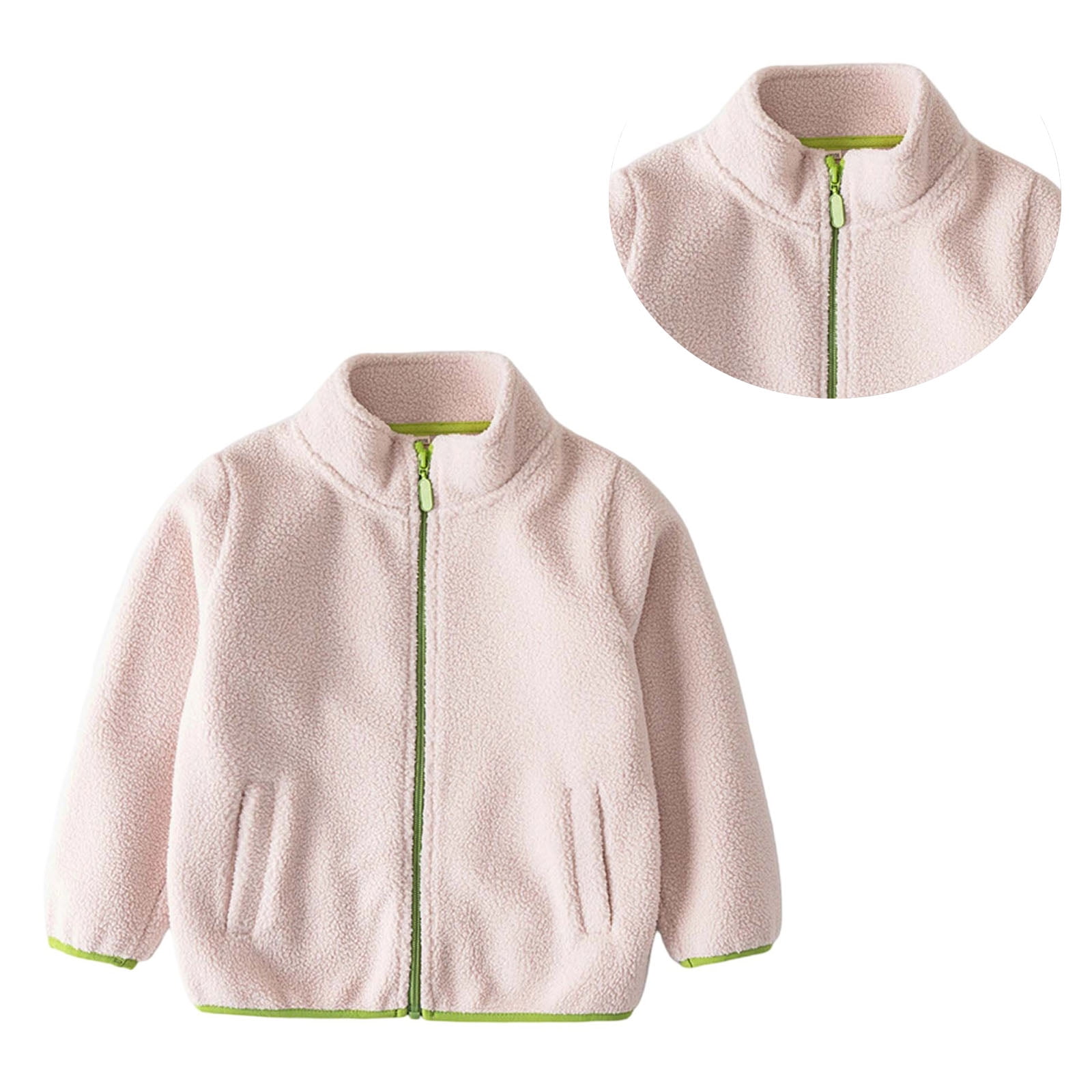 Fleece Jacket for Girls Winter Coat Boys Long Sleeve Lightweight Zip Up ...