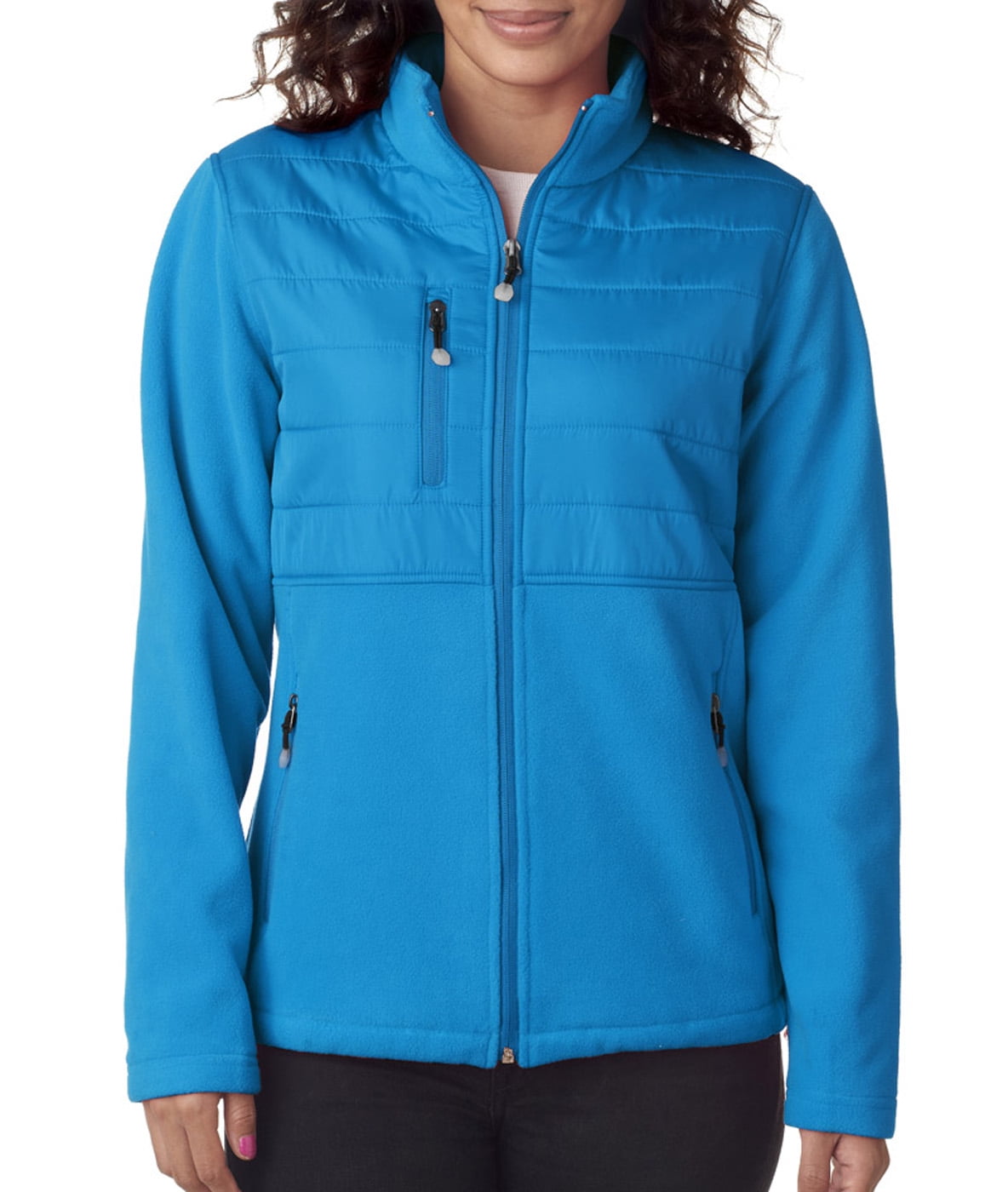 Fleece Jacket with Quilted Yoke Overlay - Walmart.com